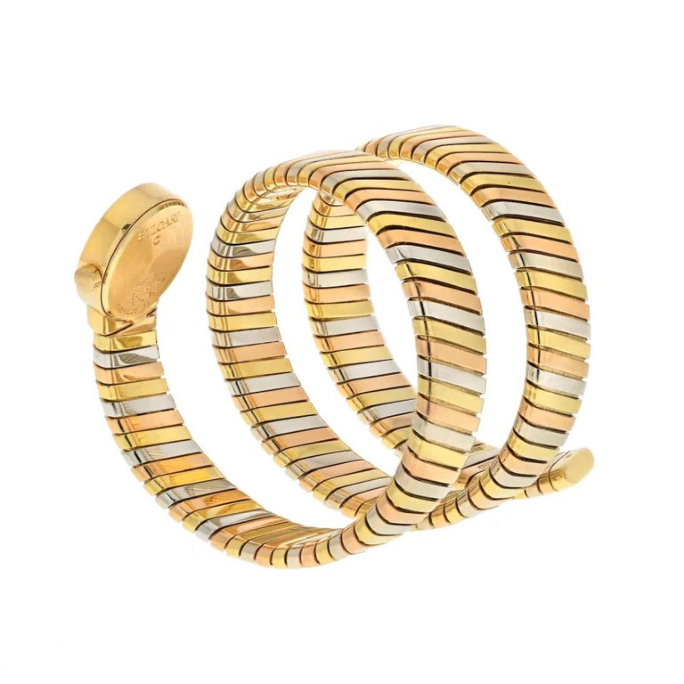 Bvlgari (Bulgari) - BVLGARI TUBOGAS 18K TRI COLOR BB19TT TRICOLOR WRAP ...