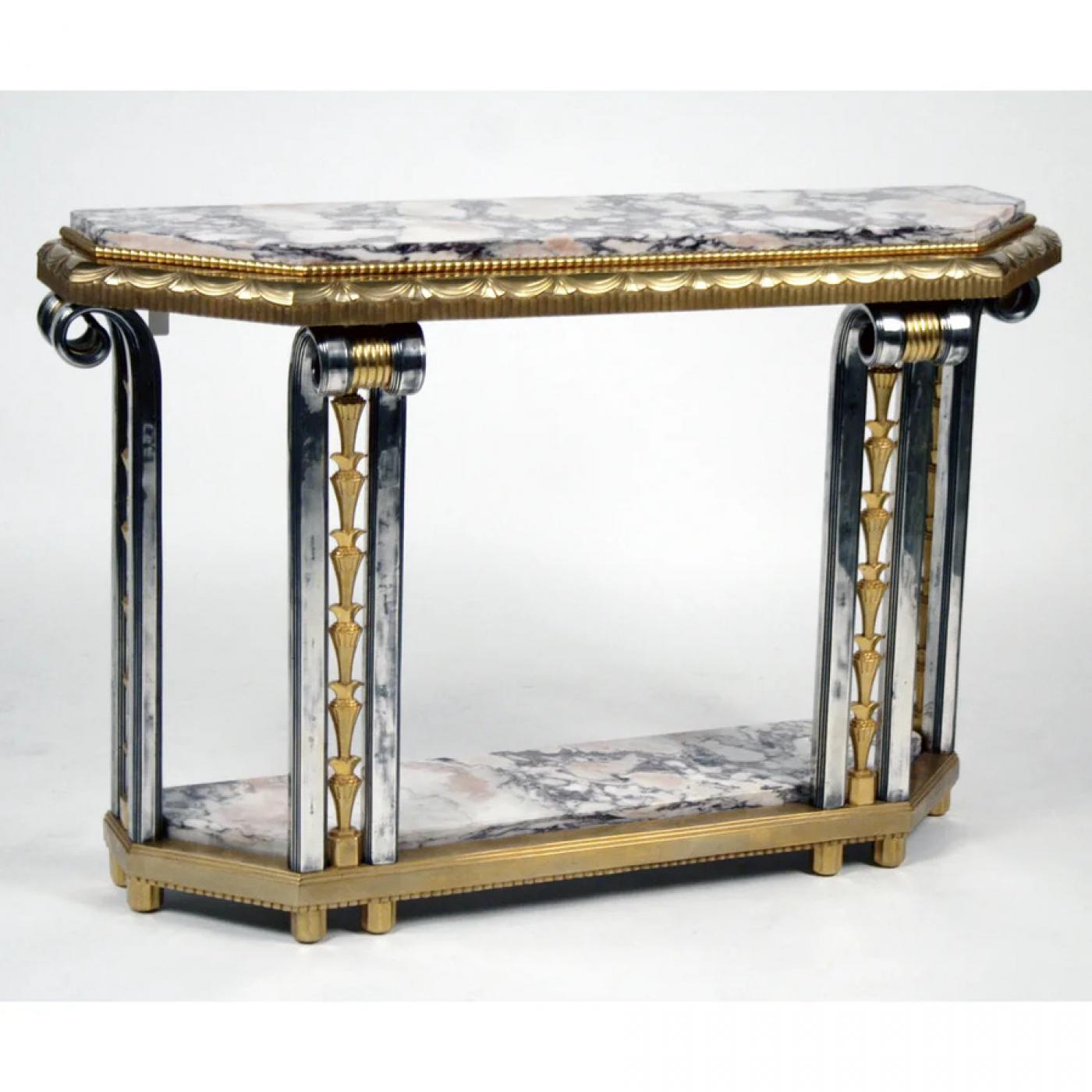 CHARLES DALMAS & MARCEL GUILLOT - ART DECO CONSOLE TABLE, 1930