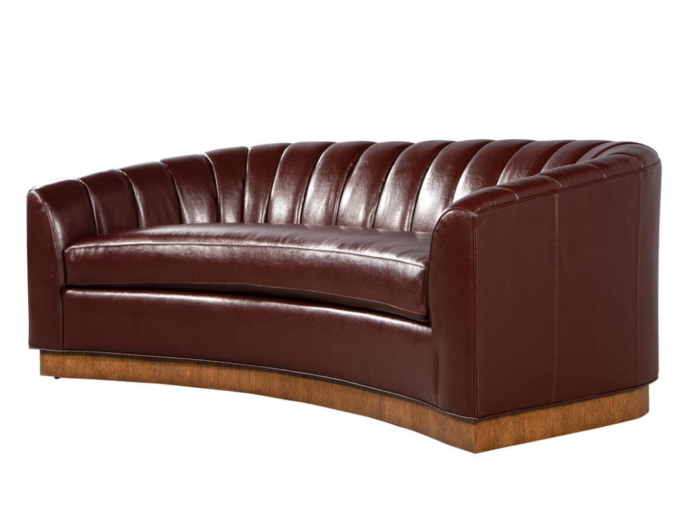 Carrocel Interiors - Custom Curved Channel Back Leather Sofa by Carrocel