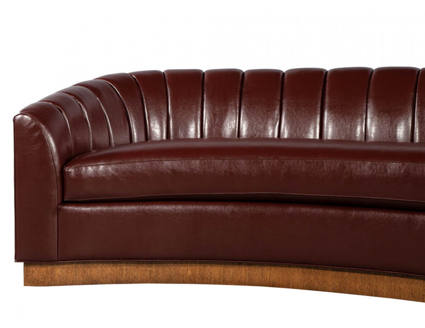 Carrocel Interiors - Custom Curved Channel Back Leather Sofa by Carrocel