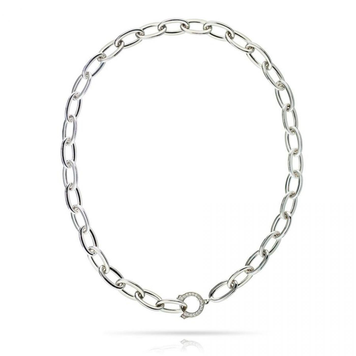 Cartier - CARTIER DOUBLE C 18K WHITE GOLD LINK CHAIN NECKLACE