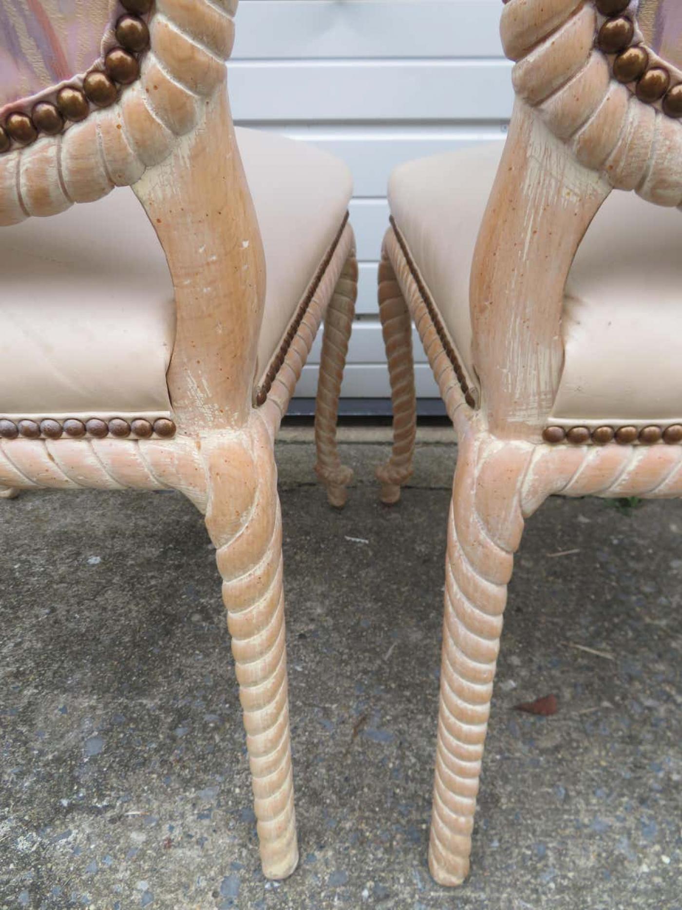 Century Furniture - Lovely Set of 4 Vintage Carved Rope Dining Chairs ...