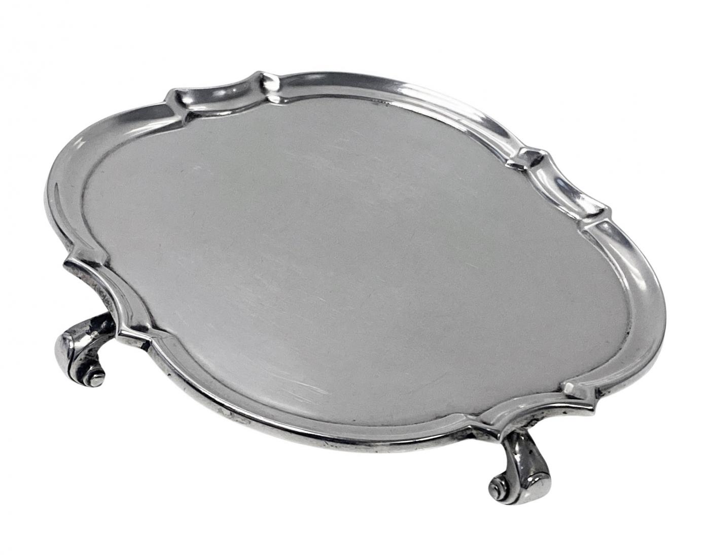 Crichton & Co. - Antique English Britannia Standard Silver Salver Tray ...