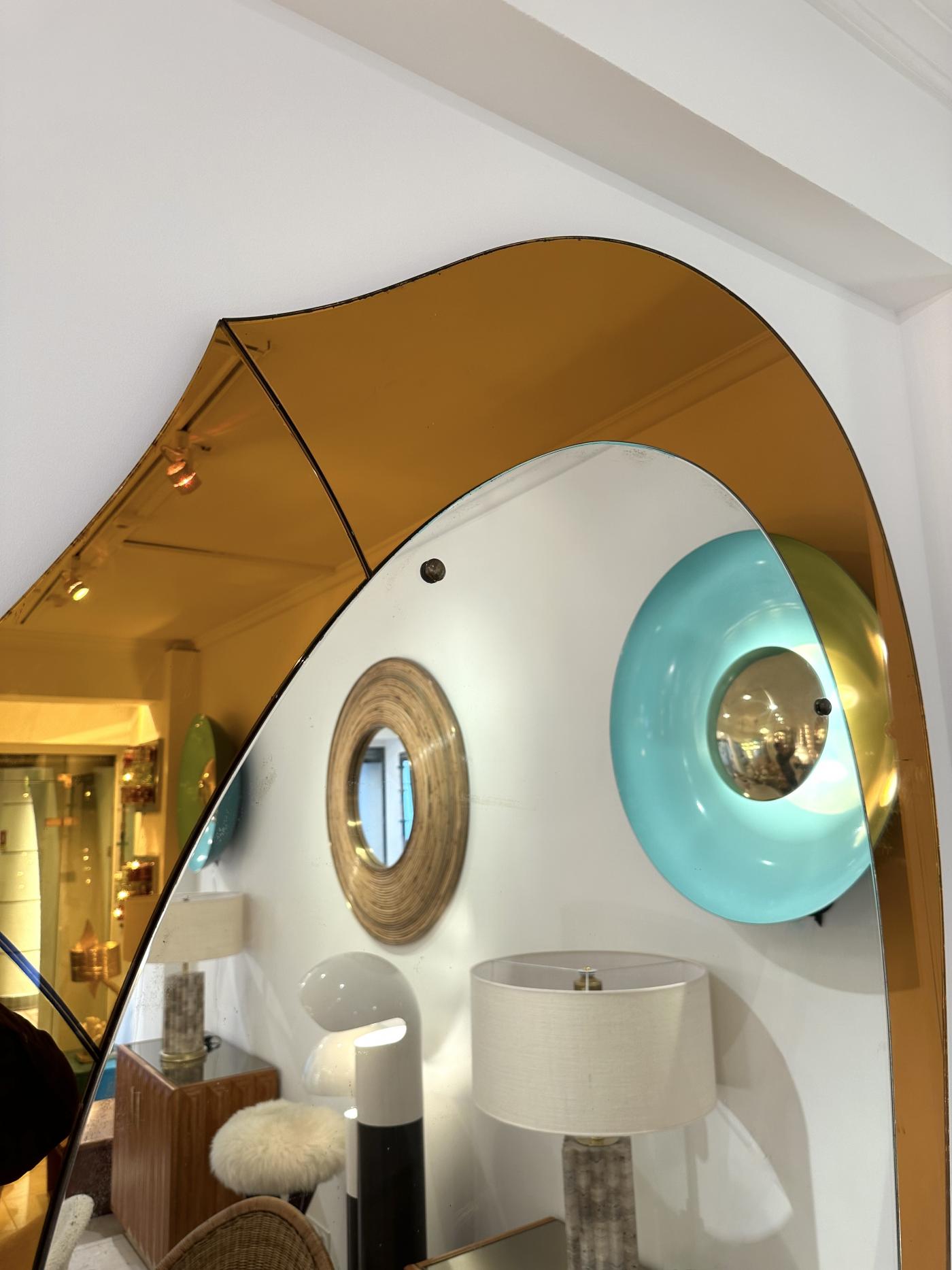 Cristal Art - Extra Large Lightning Mirror Amber Glass by Cristal Art ...