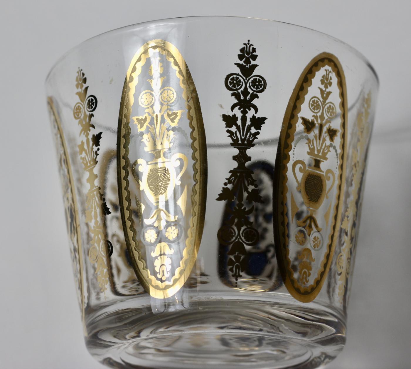 Culver Ltd. - Vintage Culver Company Glassware Gold Oval Medallion ...