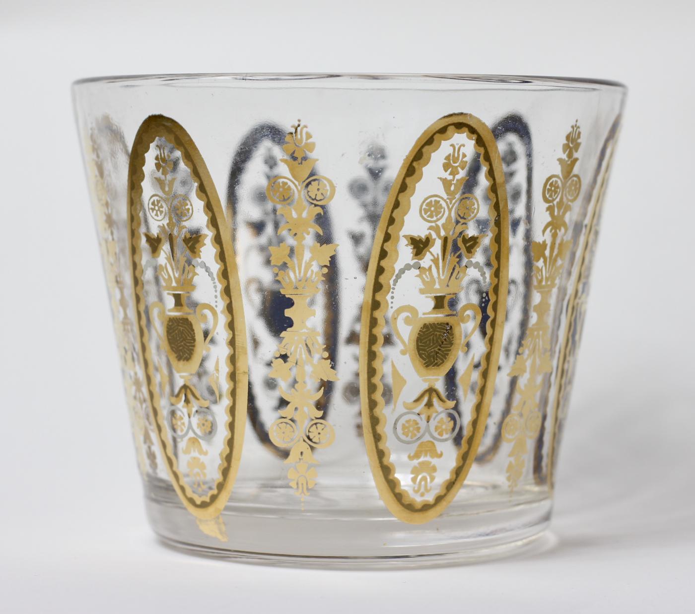Culver Ltd. - Vintage Culver Company Glassware Gold Oval Medallion ...
