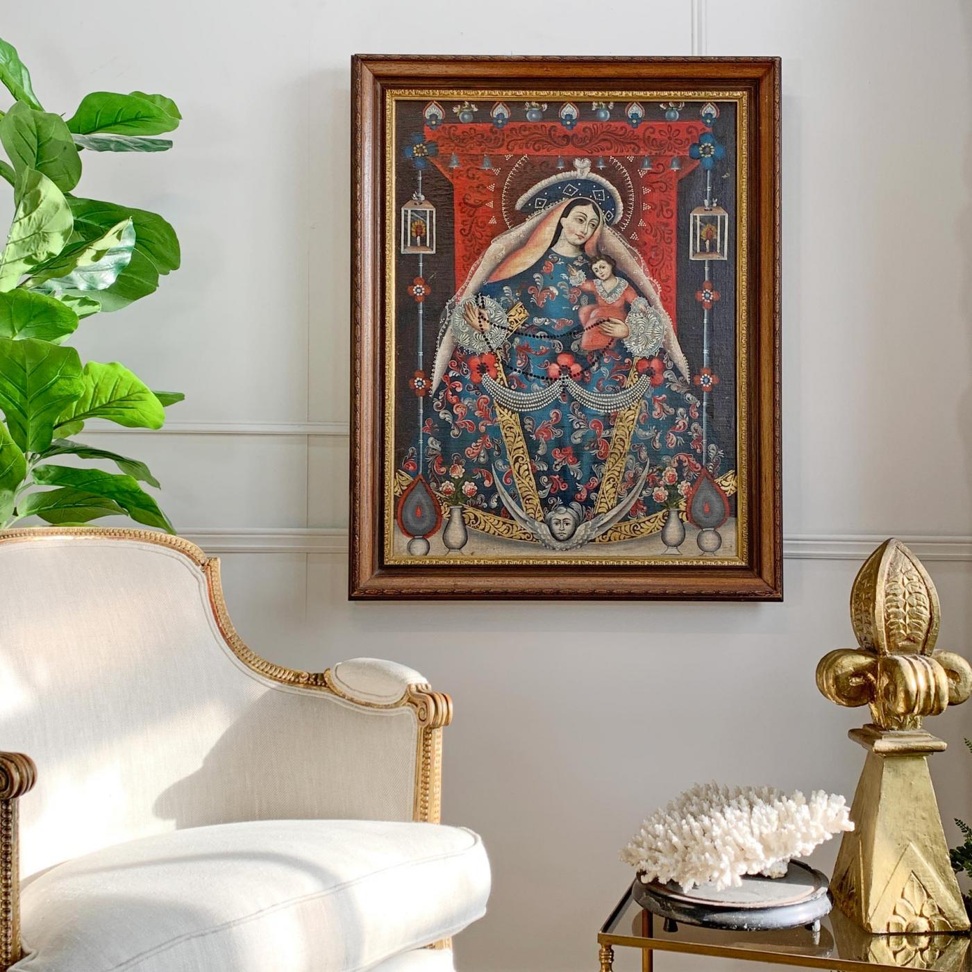 Cuzco School - 18th Century Peruvian Cuzco School Oil On Canvas