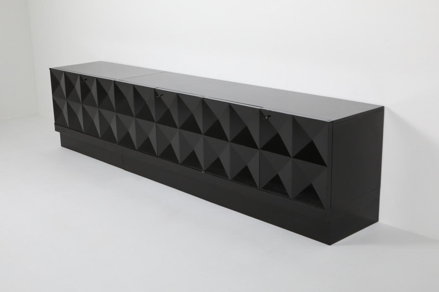De Coene Frères - De Coene Brutalist Stained Oak Cabinet - 1970's