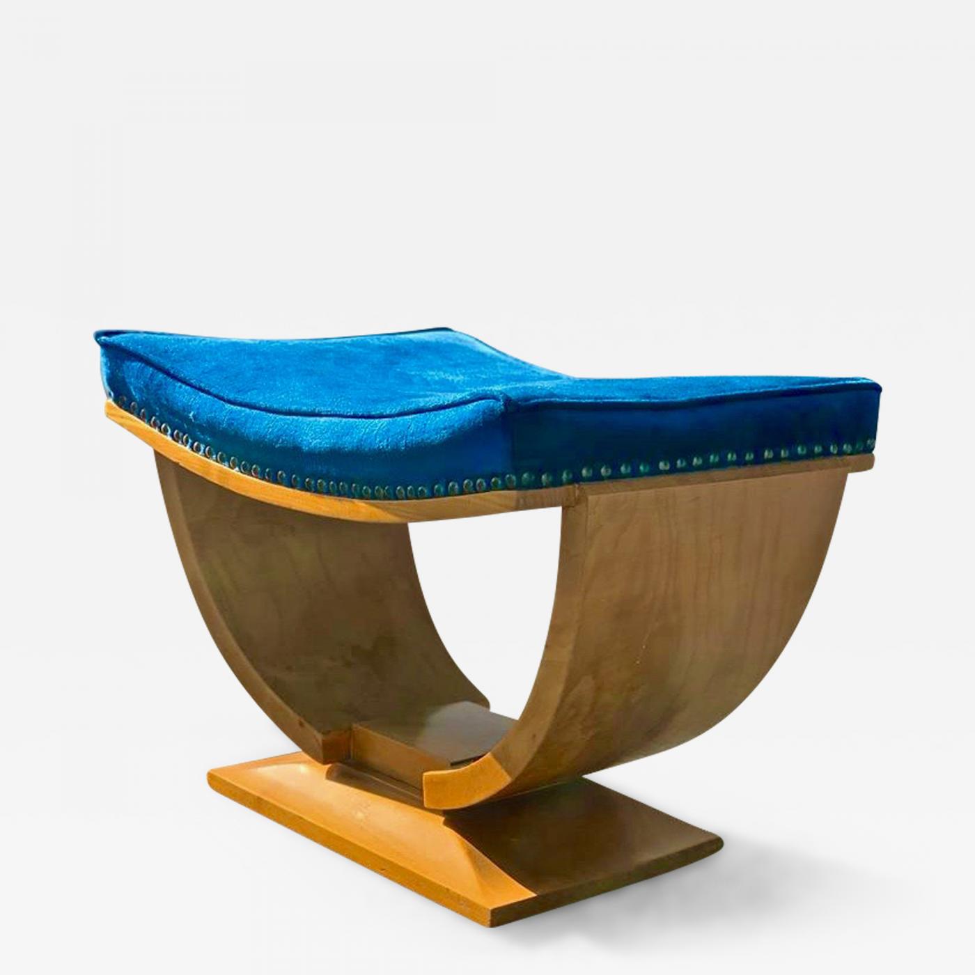 De Coene Frères - De Coene Art Deco superb sycamore large throne stool