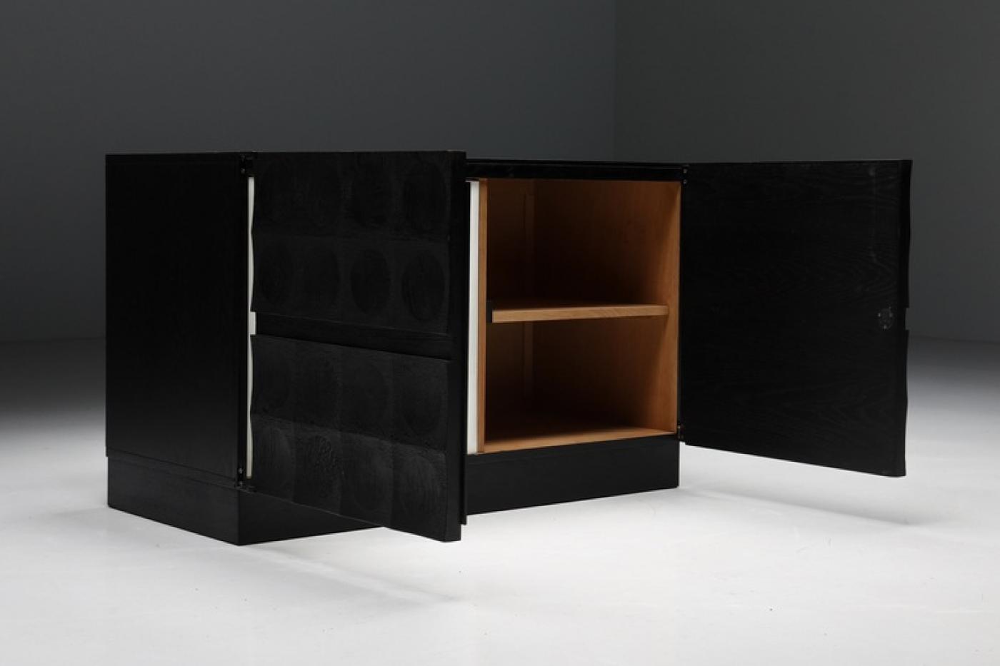 De Coene Frères - De Coene Brutalist Cabinet with Circular Patterned ...