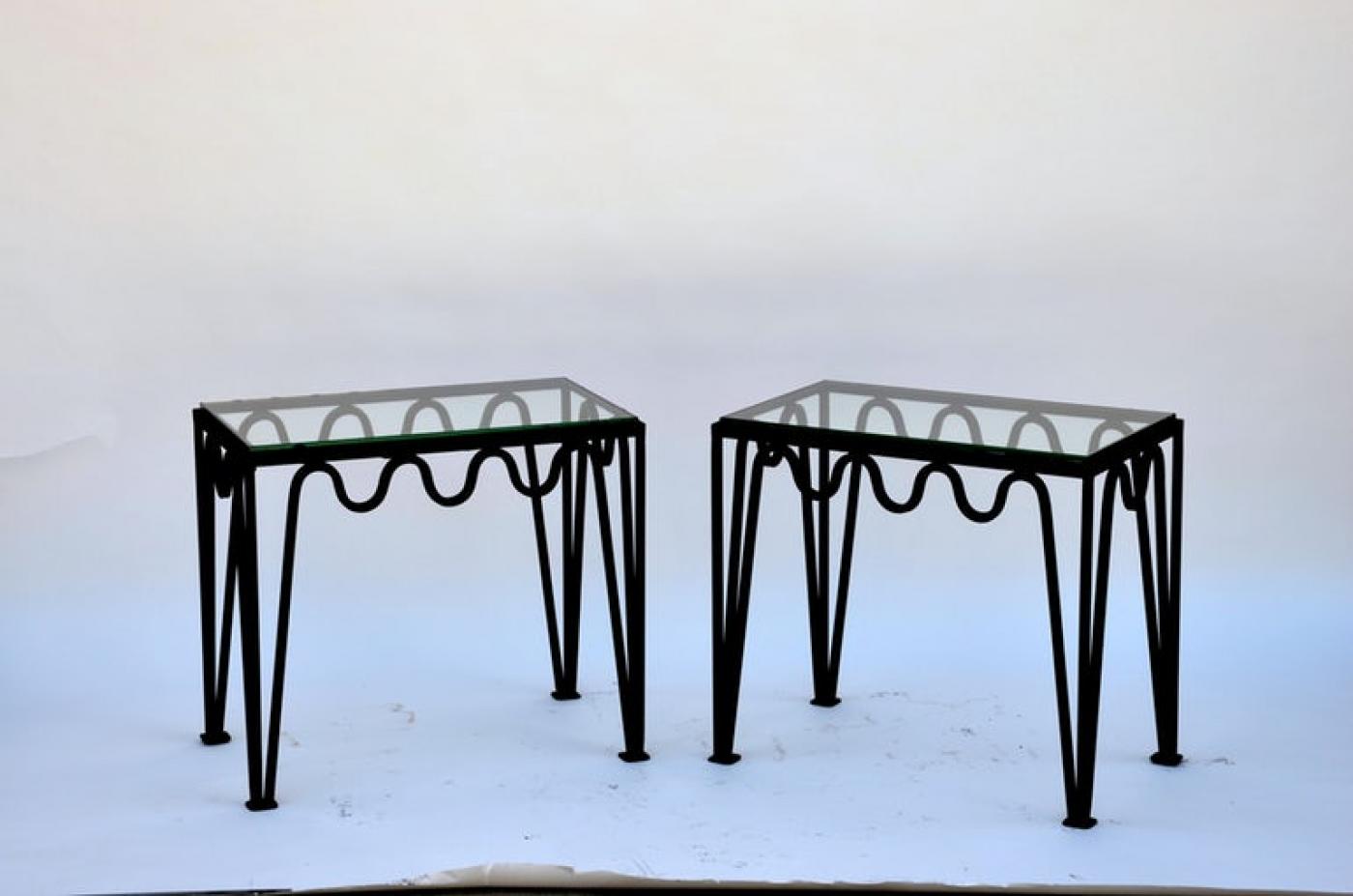 Design Frères - The 'Méandre' Blackened Steel and Glass Side Table