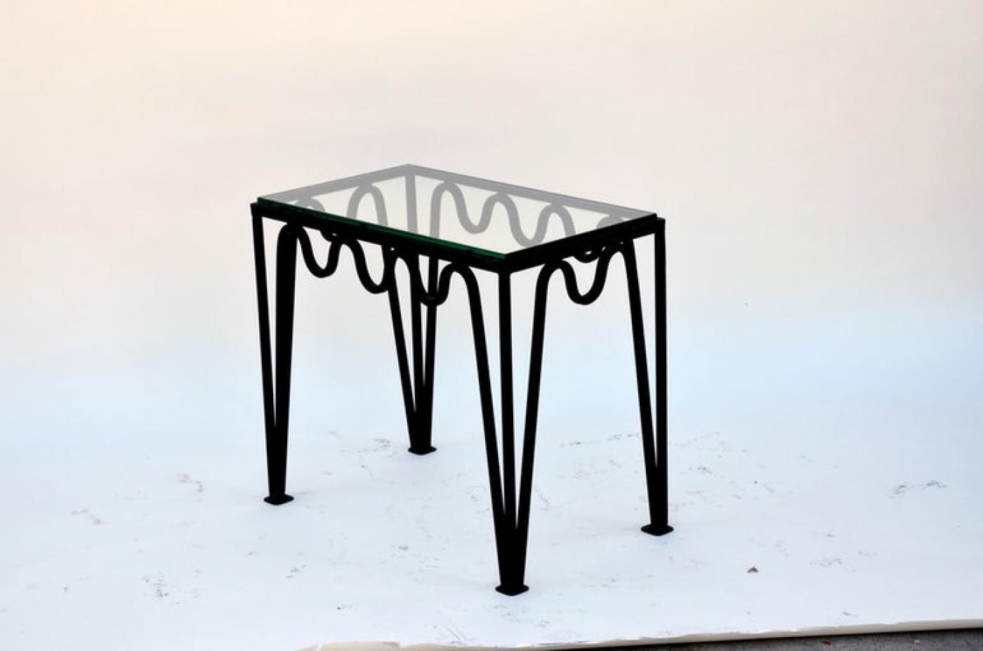 Design Frères - The 'Méandre' Blackened Steel and Glass Side Table