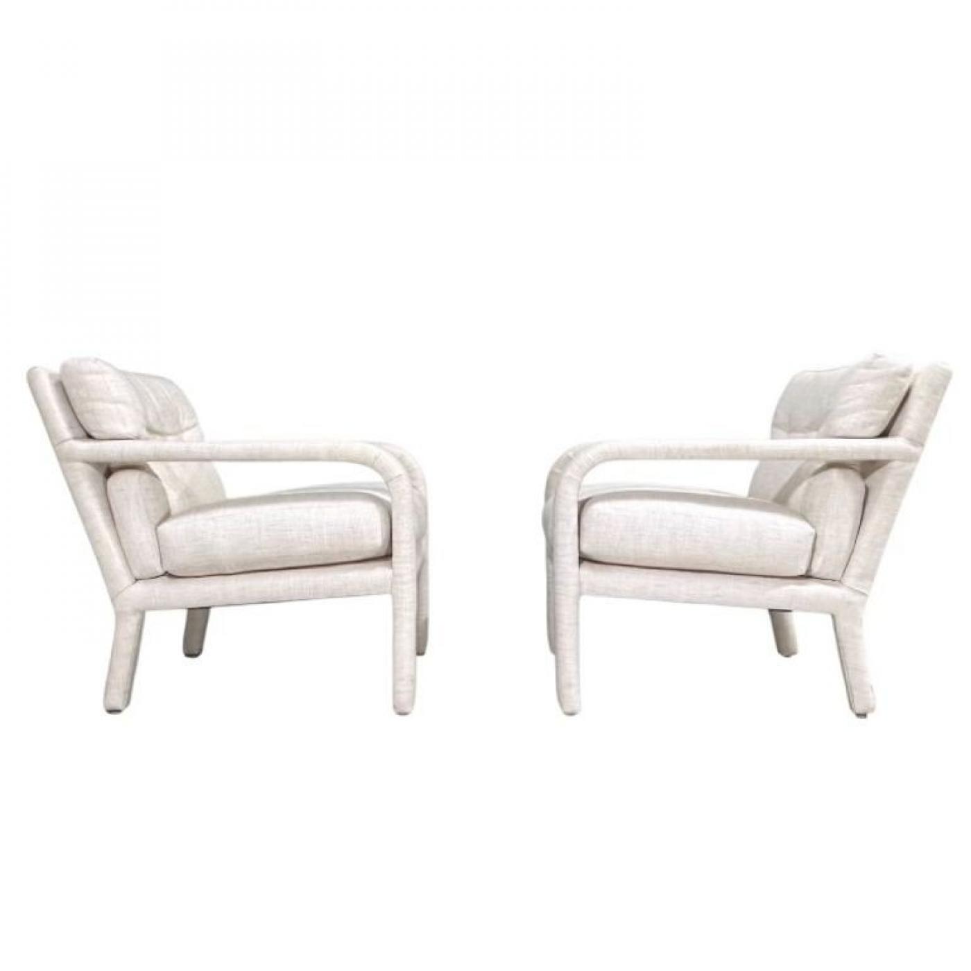 Directional - Post Modern Directional Open Arm Lounge Chairs, 1980