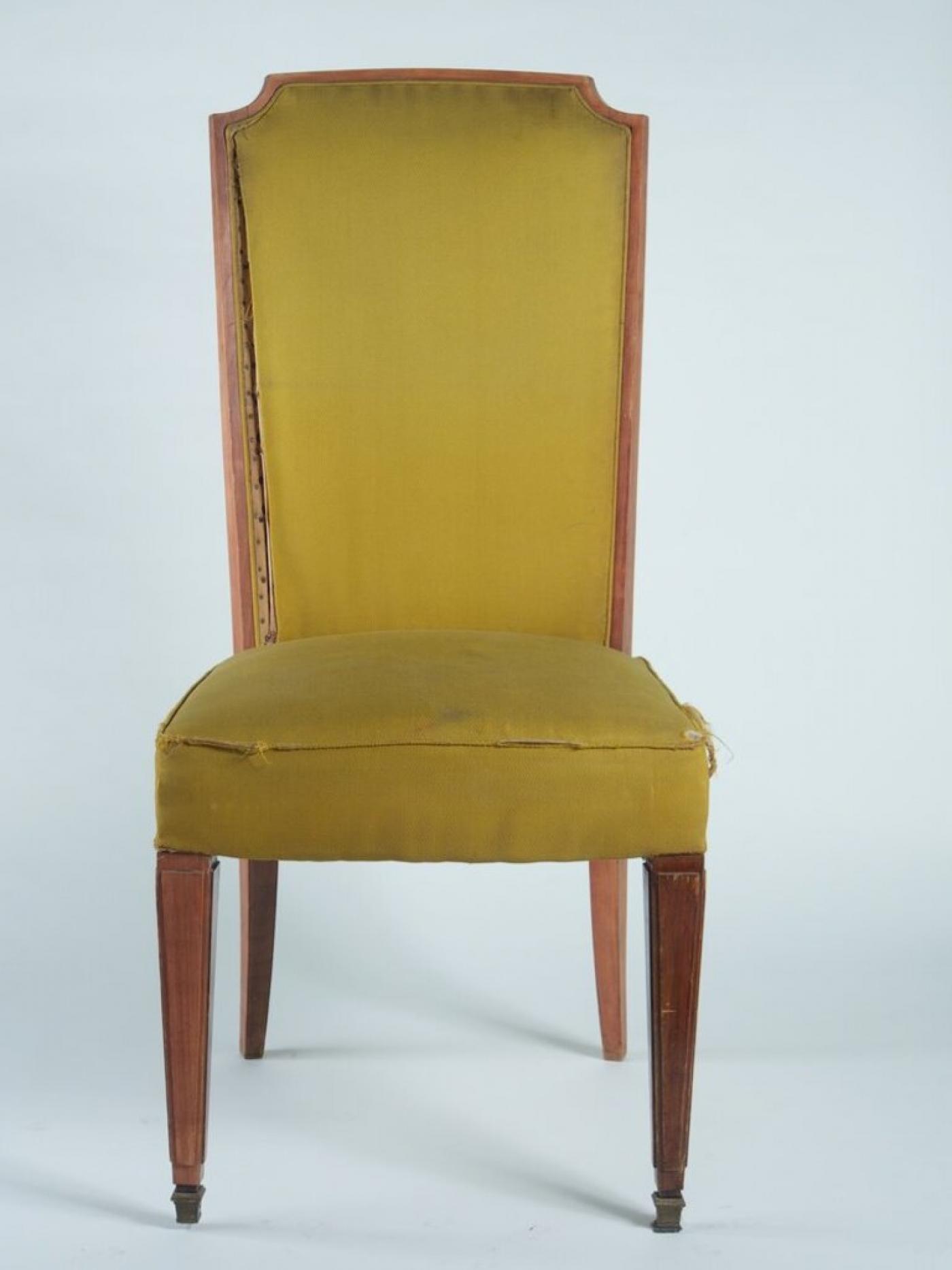 Dominique - Dominique set of 8 high-back walnut dining chairs