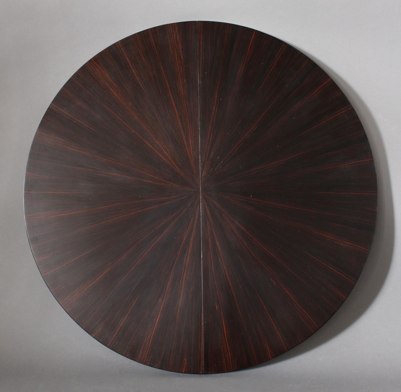 Dominique - FINE FRENCH ART DECO EXTENDABLE MACASSAR EBONY ROUND TABLE ...