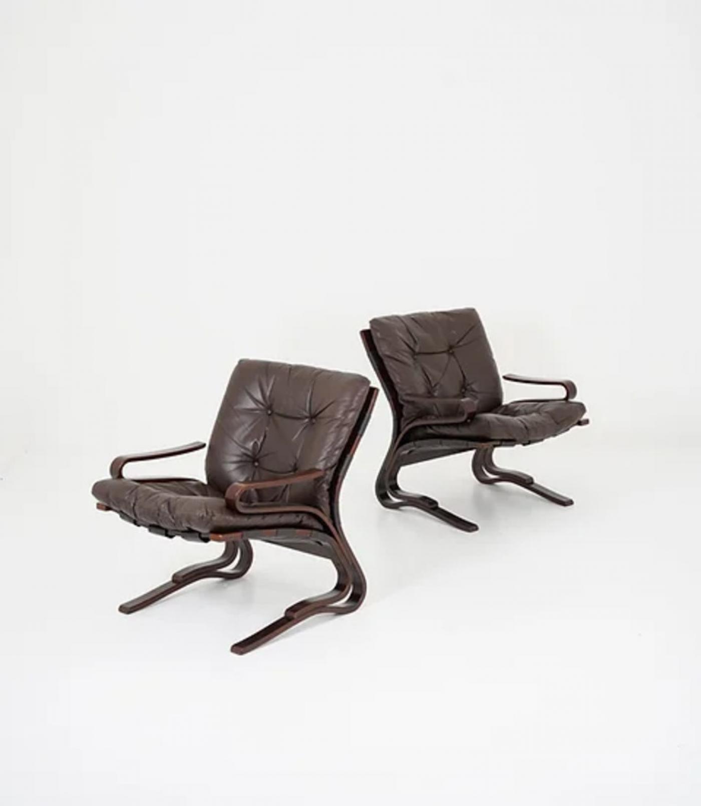 Einar Hove - Midcentury Scandinavian Lounge Chairs "Skyline" by Einar Hove