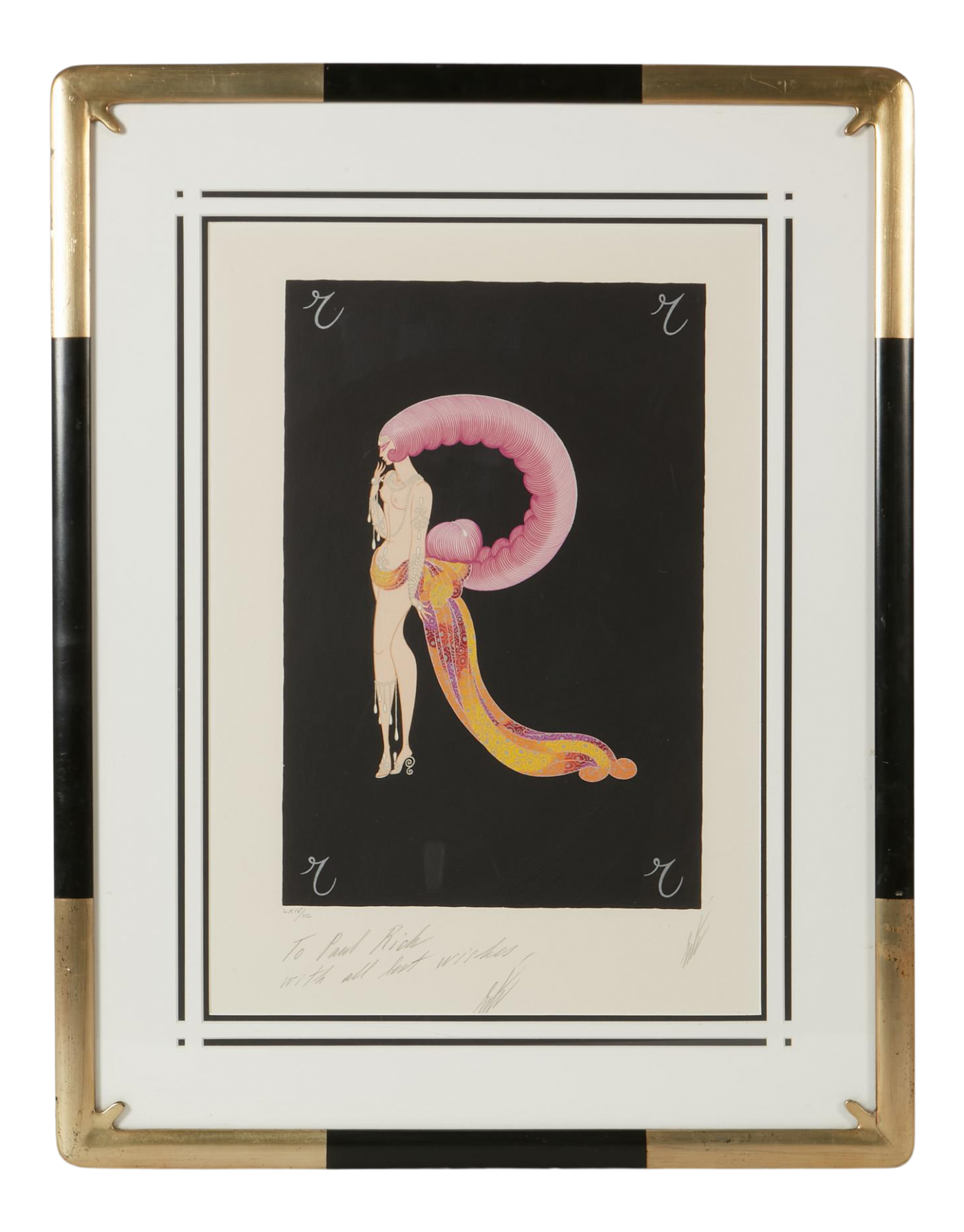 Erté - Vintage Signed Art Deco Erte Silkscreen Print - Letter R From ...