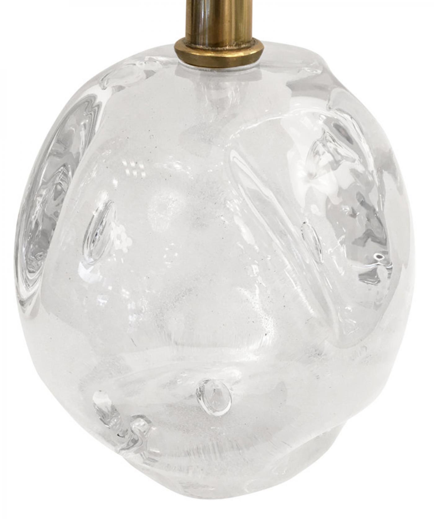 Esperia - “Cosmo” Glass Amber Table Lamp by Esperia