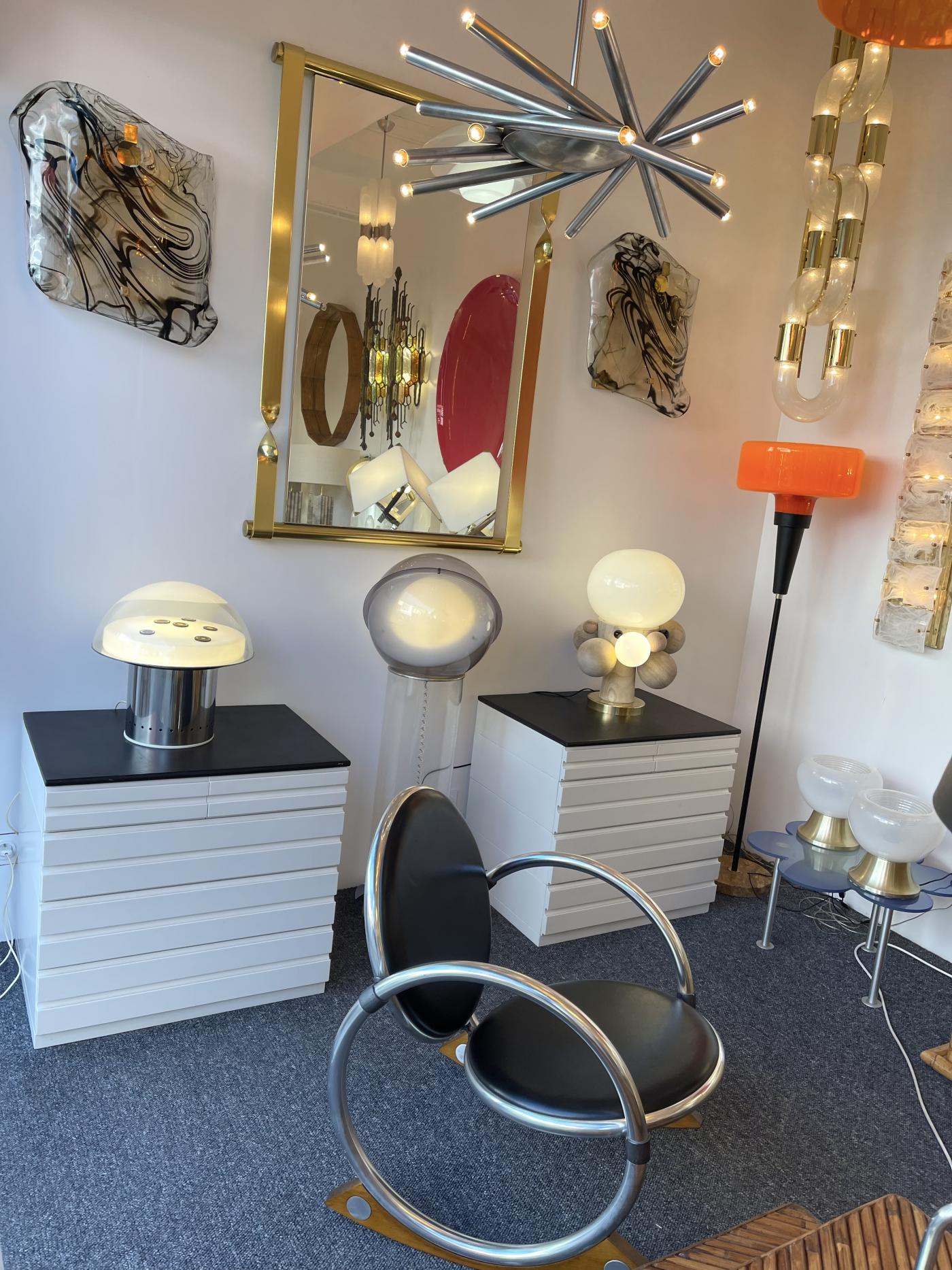 Esperia - Space Age Metal Murrine Murano Glass Mushroom Lamp by Esperia ...