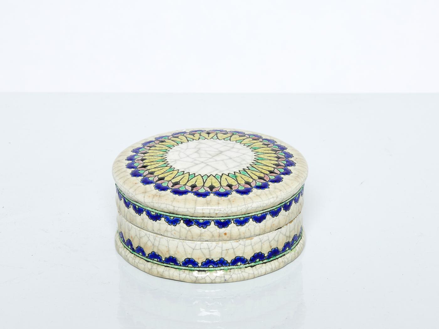 Faïenceries et Emaux de Longwy - Rare Small cream Art deco box Emaux de ...