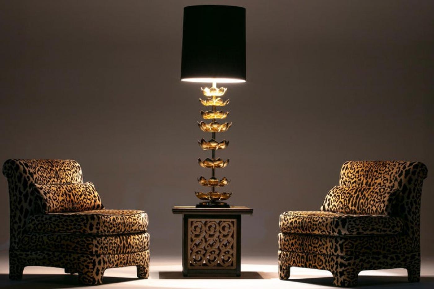 Feldman Lighting Co. - Tall Brass Feldman Lighting Lamp with Lotus ...