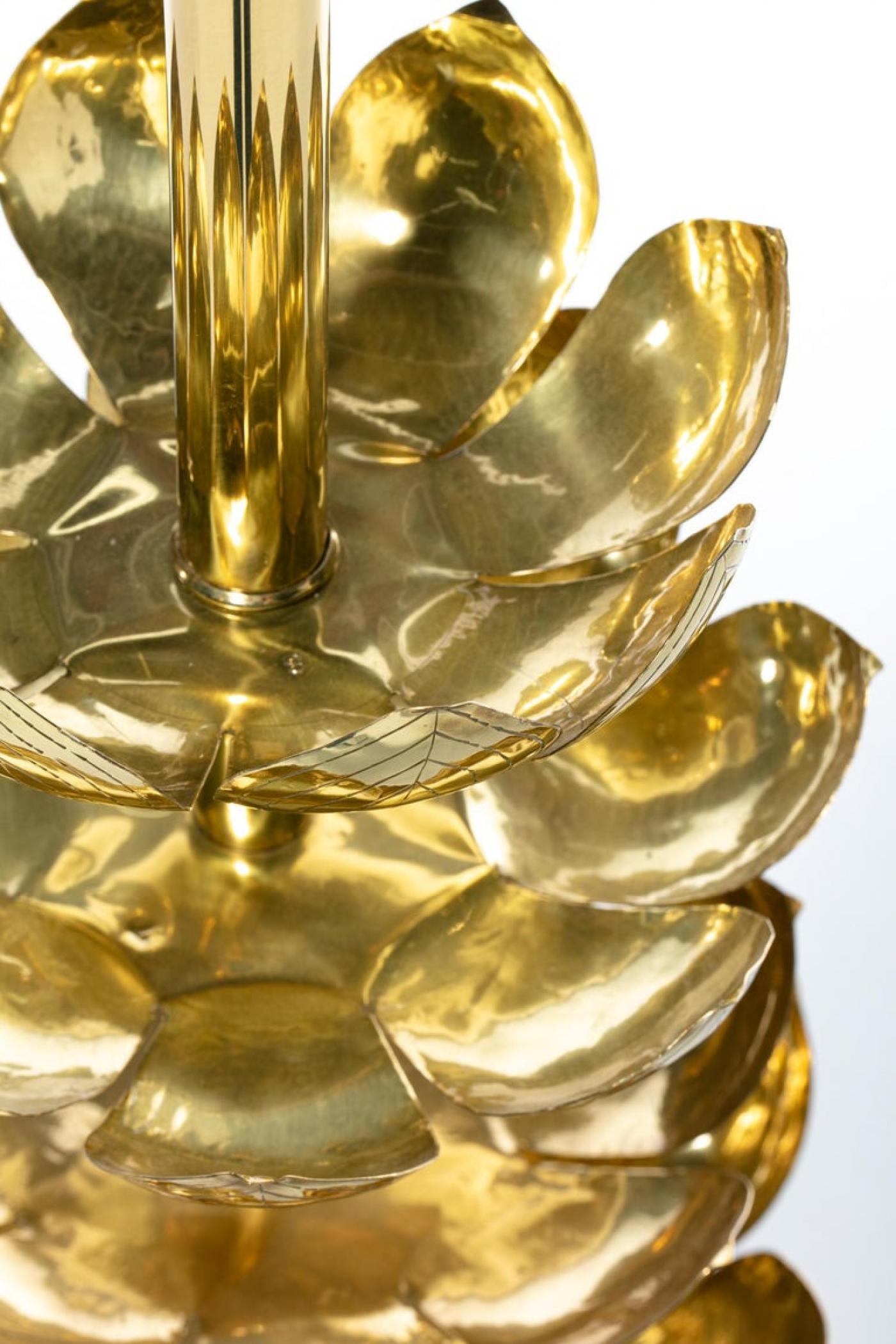 Feldman Lighting Co. - Tall Brass Feldman Lighting Lamp with Lotus ...