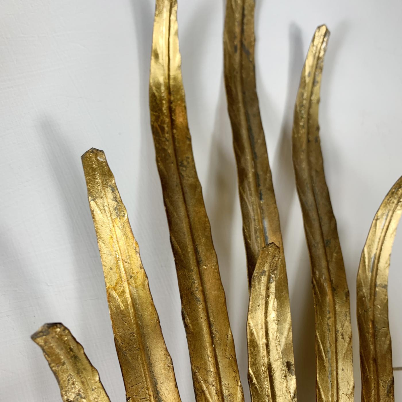Ferro Art - Pair of Gilt Reed Leaf Wall Lights by Ferro Art
