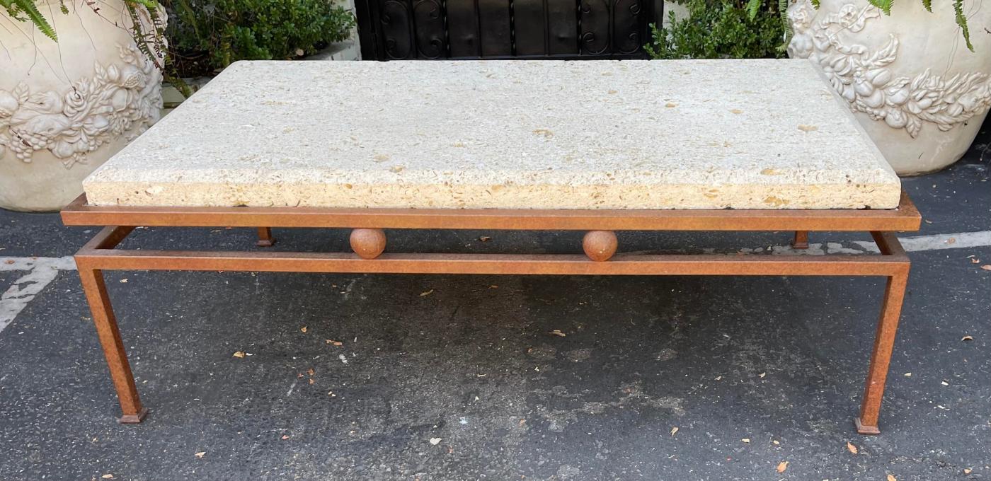 Formations - Modern Formations Iron & Fossil Shellstone Coffee Table