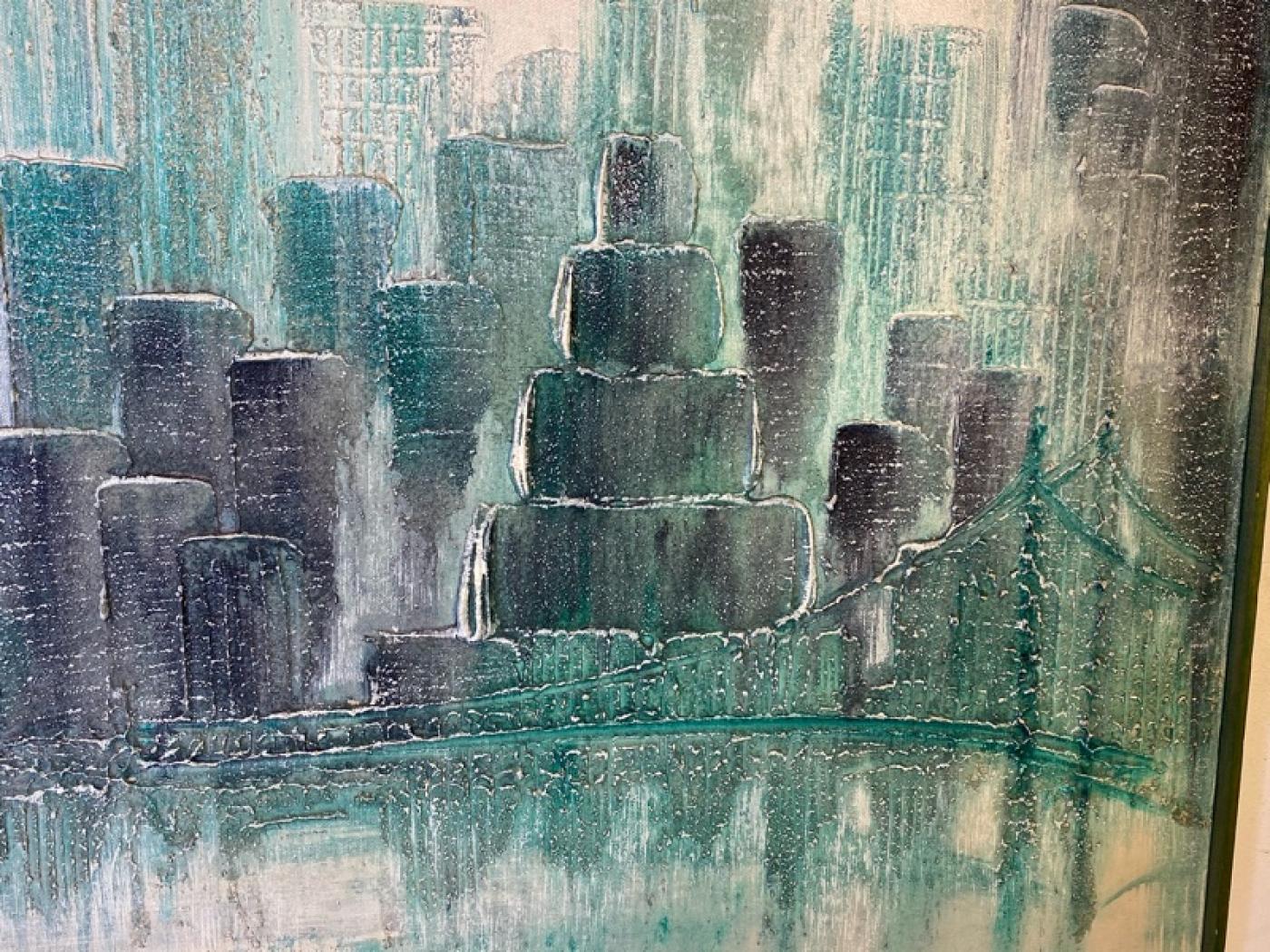 Garraffa - MODERN 1970'S NYC SKYLINE PAINTING BY GARRAFFA