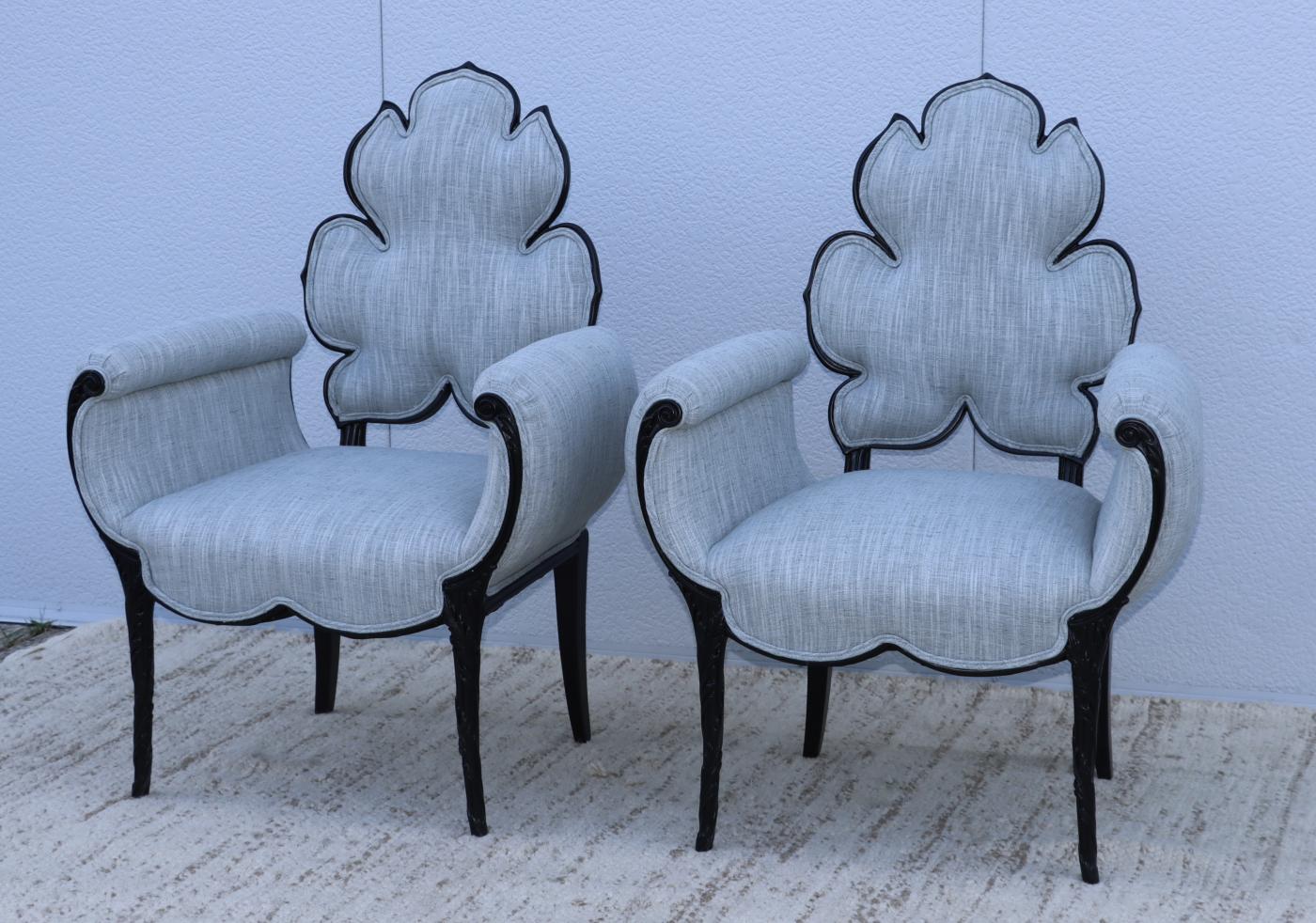 Grosfeld House - 1950's Grosfeld House Flower Back Lounge Chairs