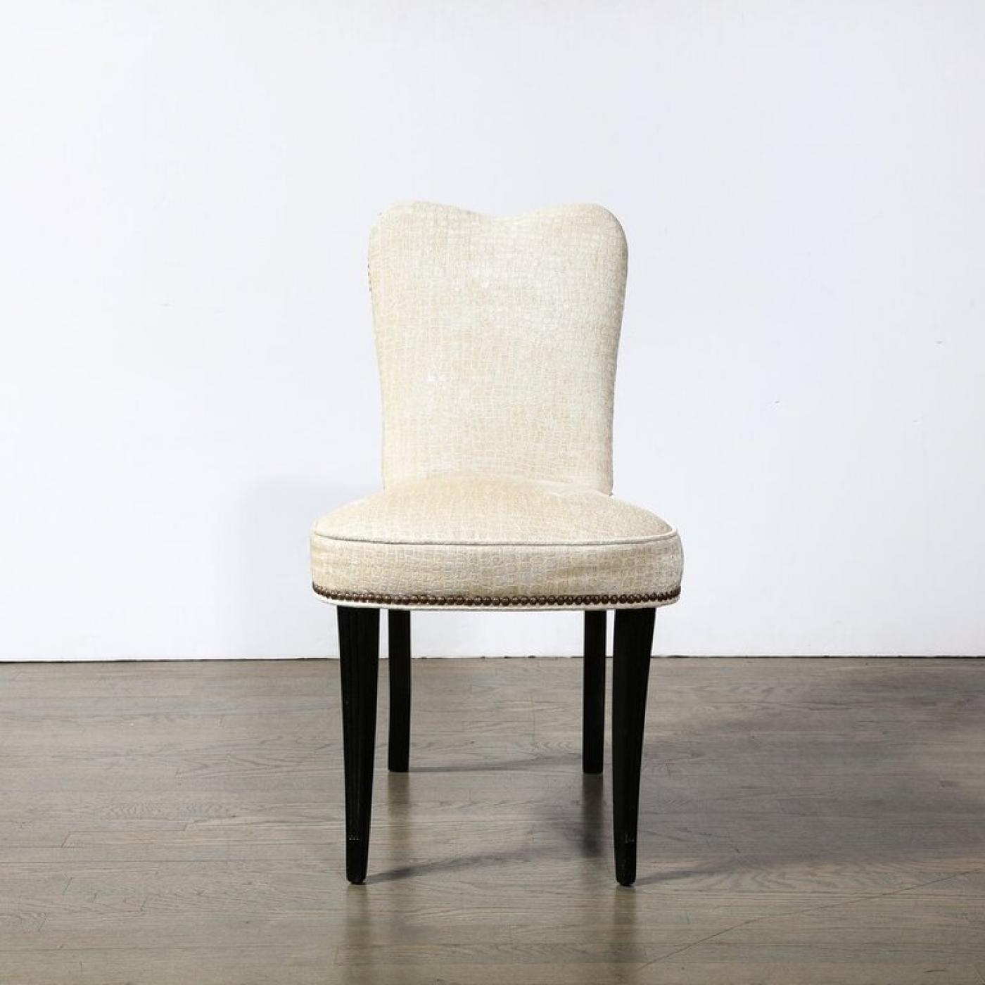 Grosfeld House - Set of 6 Hollywood Art Deco Gaufraged Velvet Dining ...