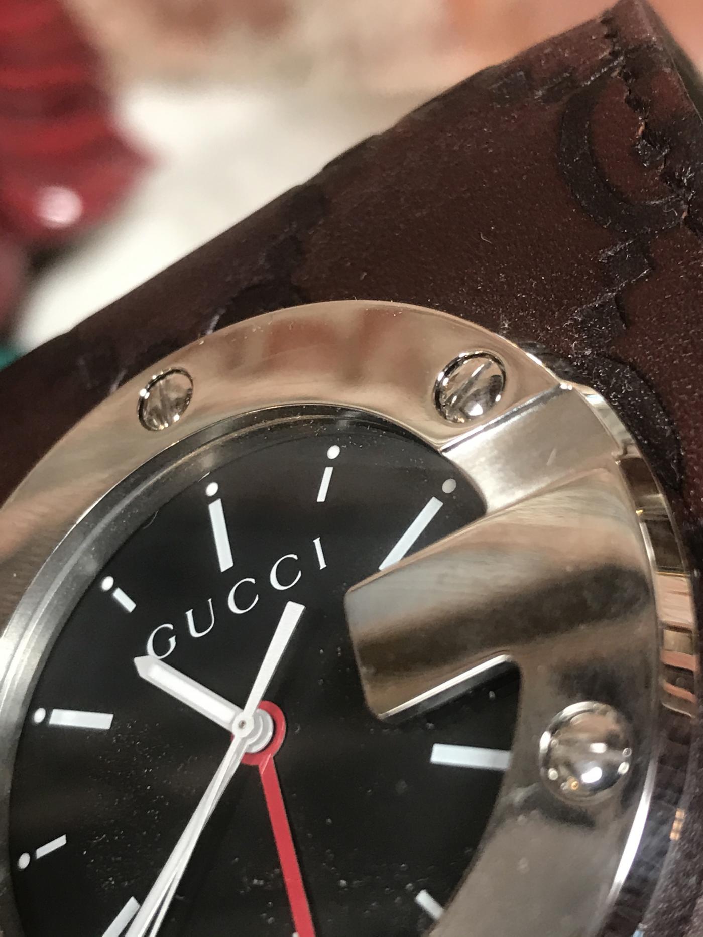 Gucci - GUCCI LIMITED EDITION BROWN TRAVEL DESK ALARM CLOCK/WATCH ...