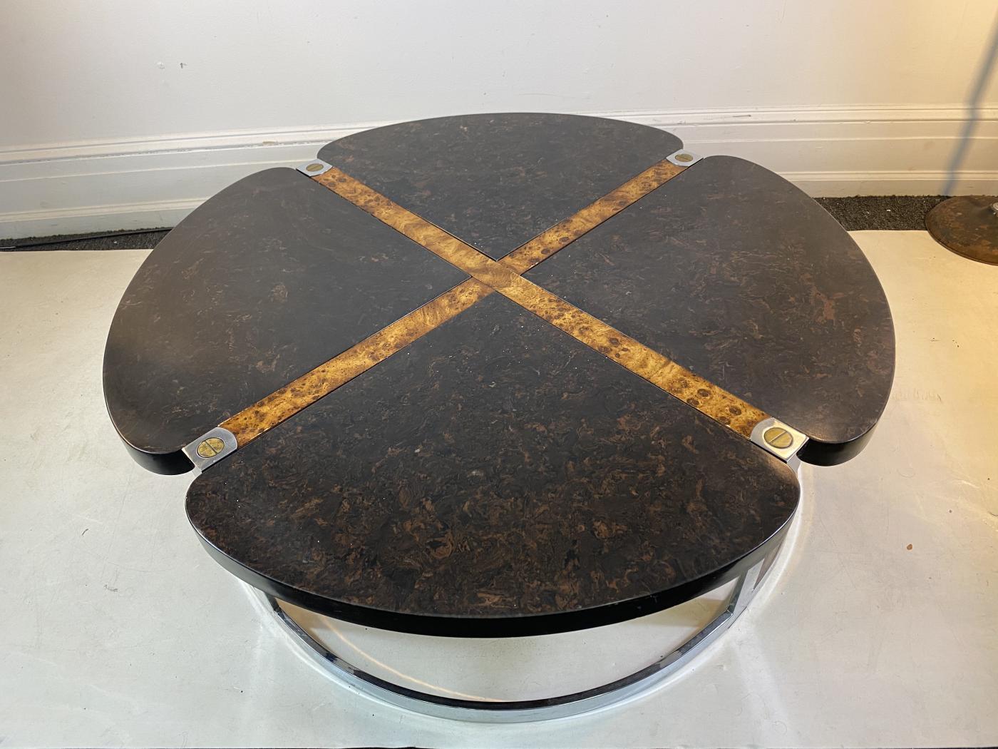 Gucci - GUCCI STYLE MODERNIST STONE,CHROME & BRASS DESIGN COFFEE TABLE