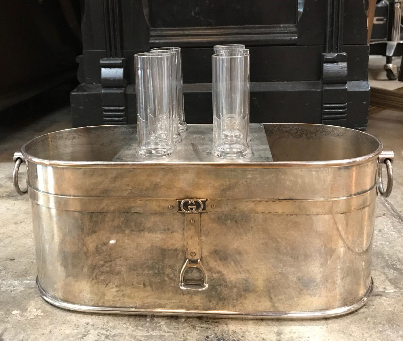 Gucci - Gucci Vintage Ice Bucket with 6 Cups