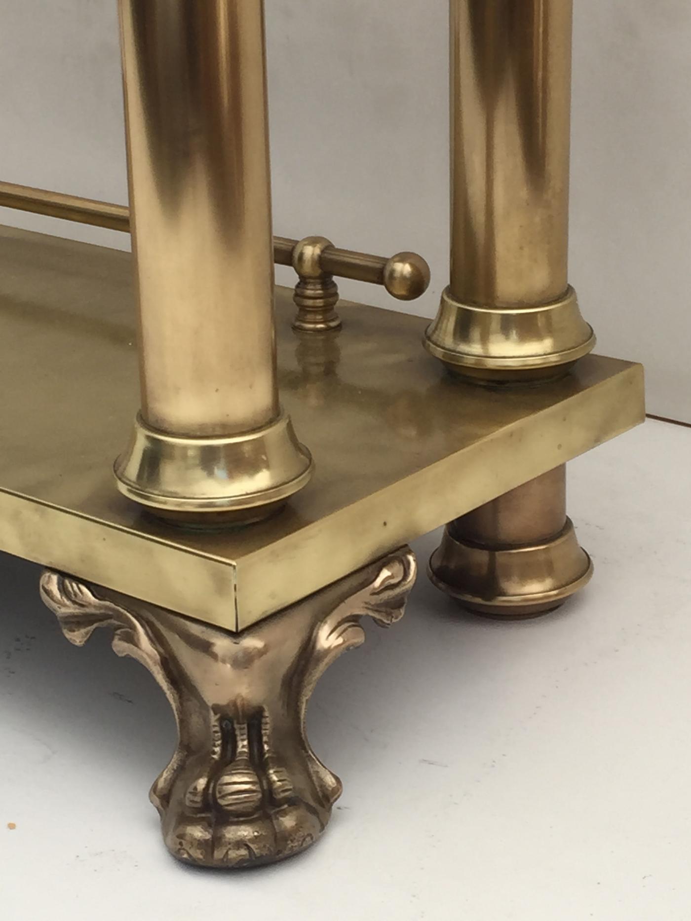 Heritage Furniture - Neoclassical Brass Hall Tree Coat Rack Mirror and ...