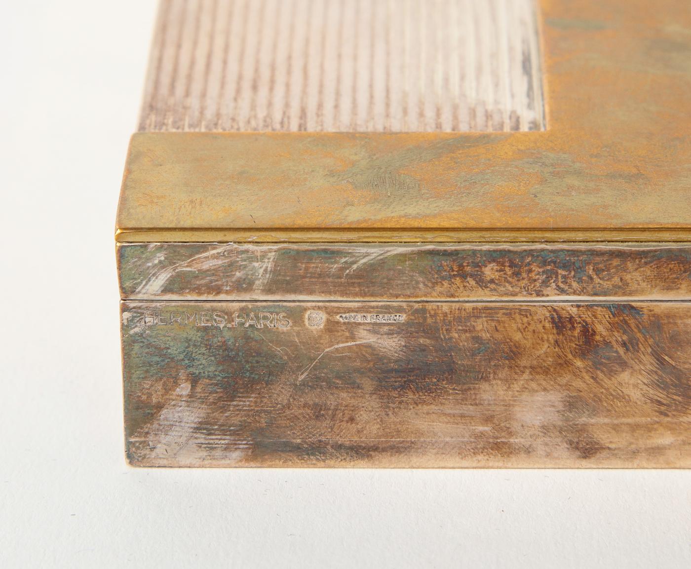 Hermès - Hermès Engine-Turned Silver and Gold-Plated H-Box, France, c ...