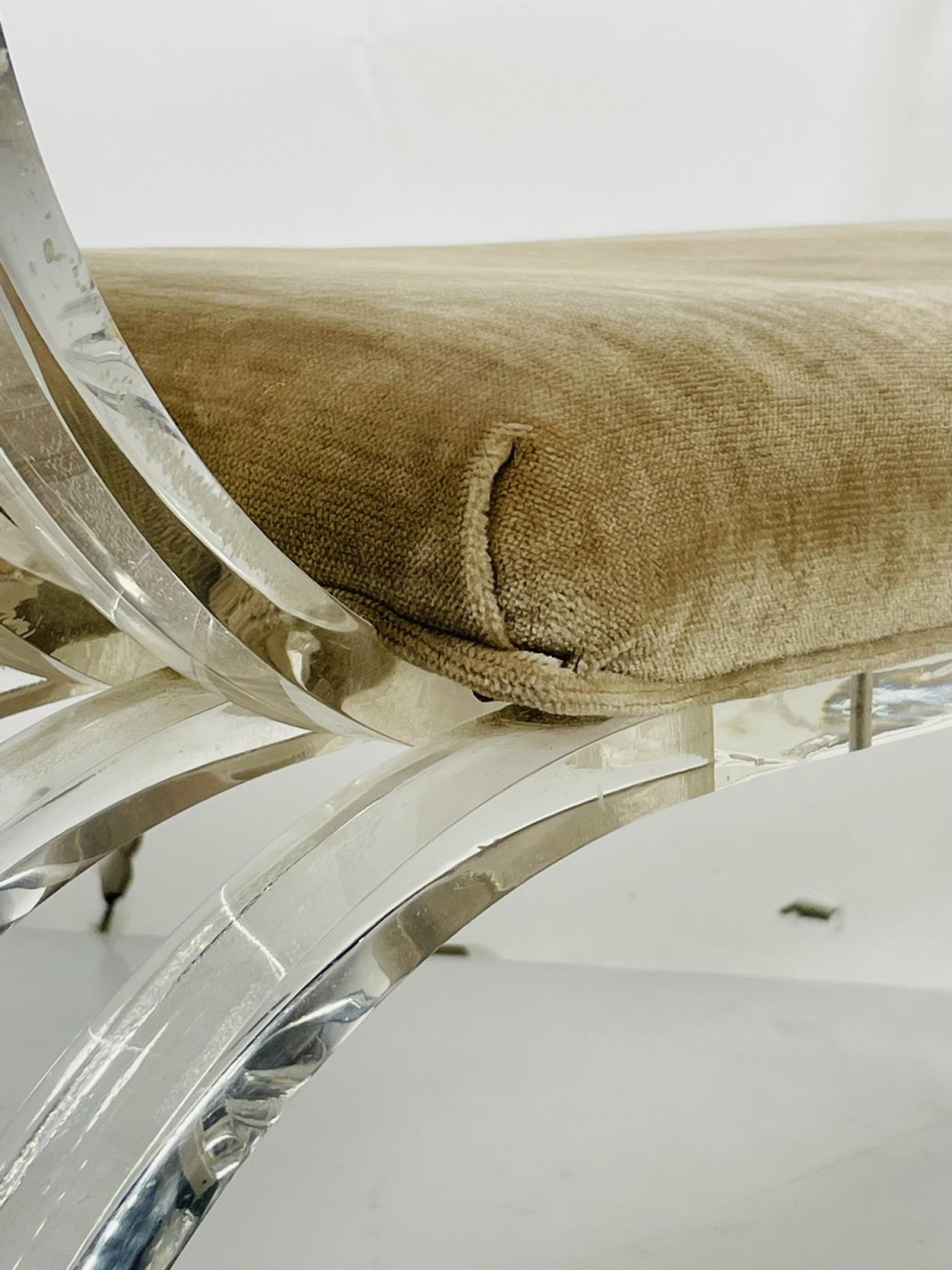 Hill Manufacturing - Stunning Lucite & Aluminum "Angel Wings" Bench ...