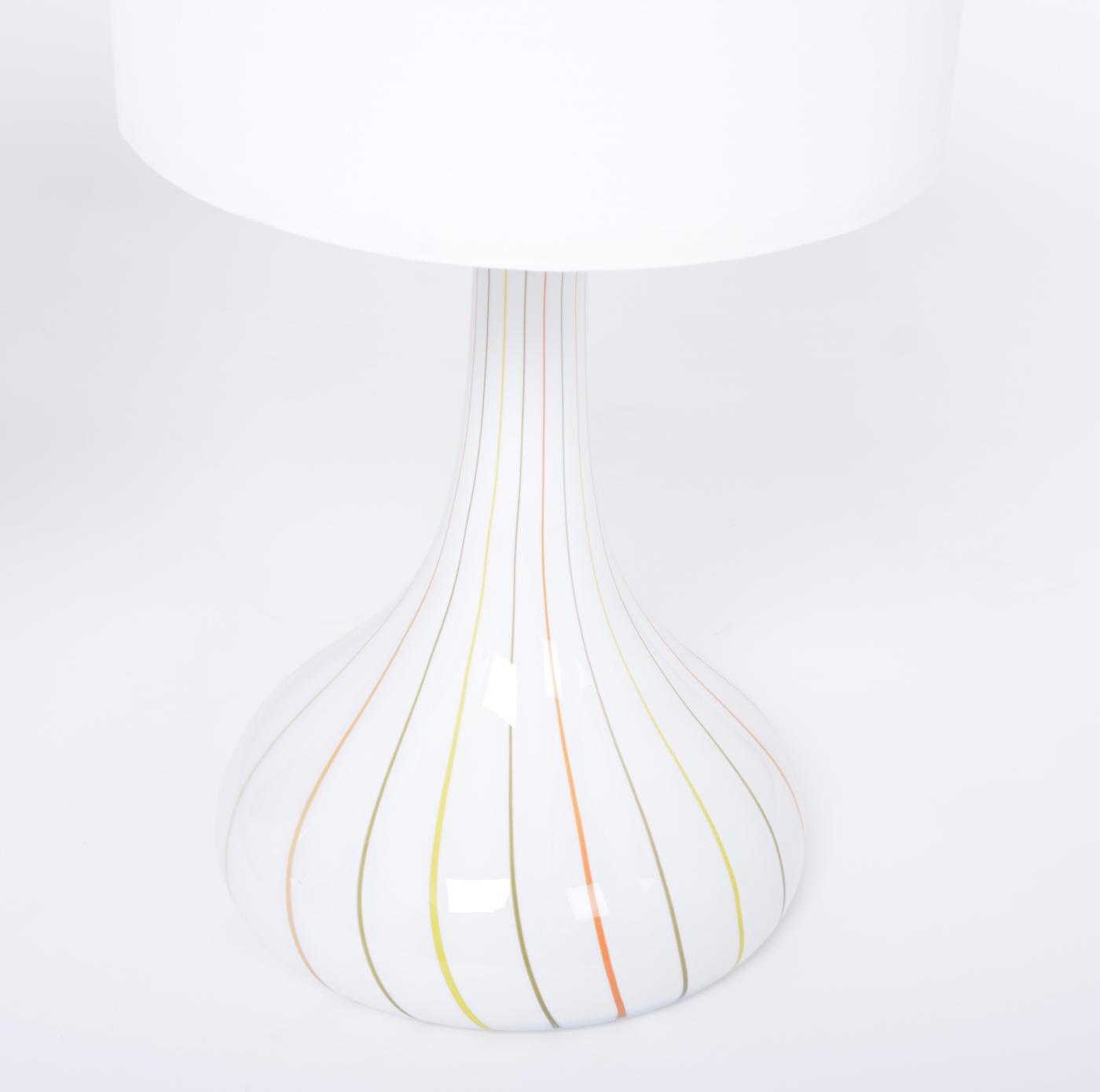 Holmegaard - Pair of 1970s tall White Glass Table Lamps model "Candy ...