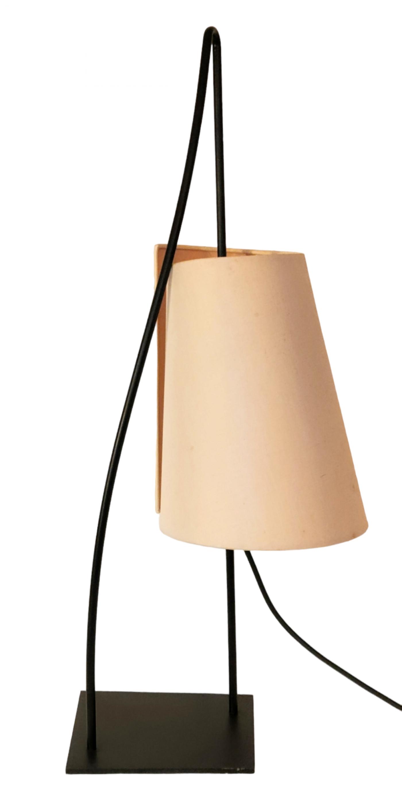 Italiana Luce - Rare Italiana Luce Black Rod Table Lamp Italy 1960s