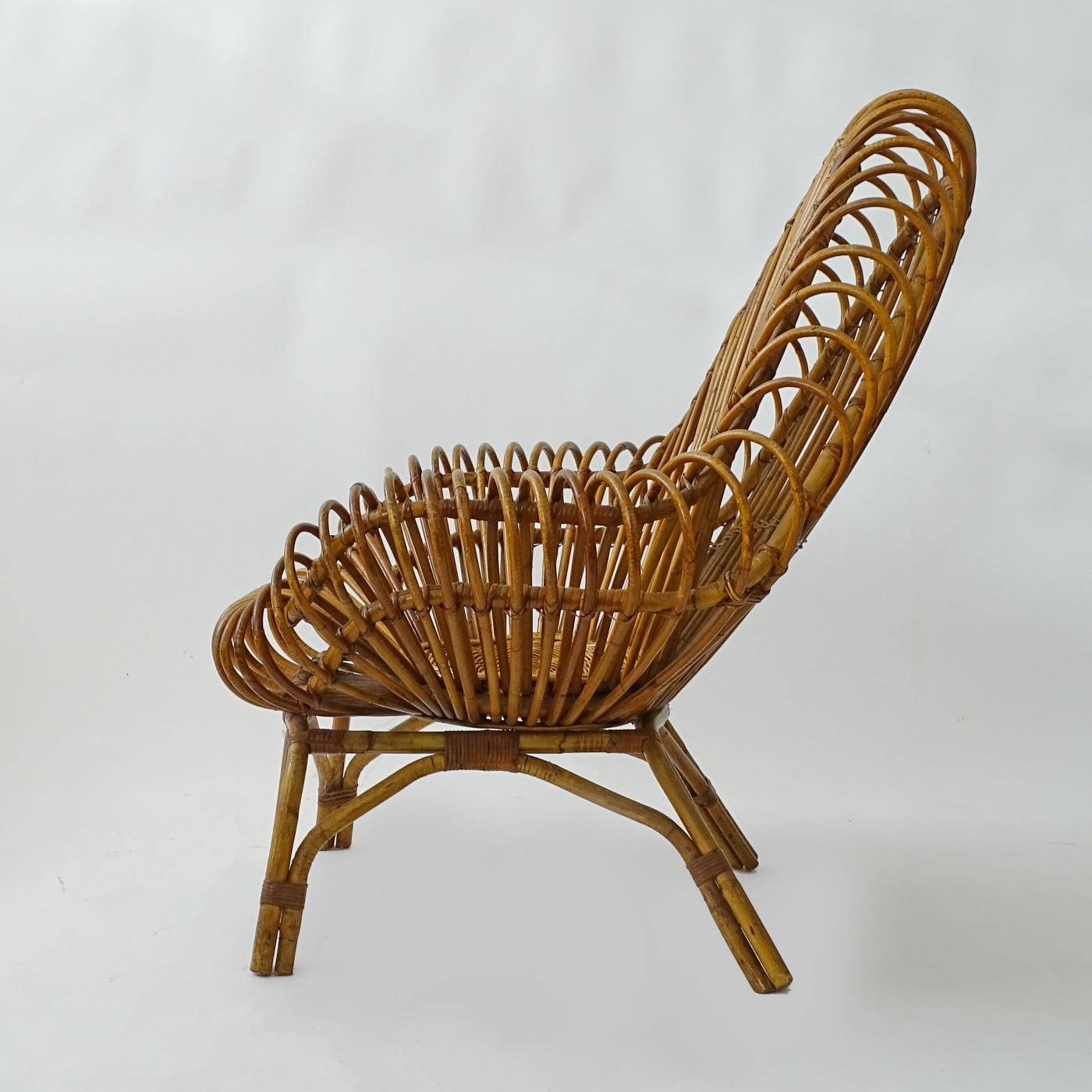 Janine Abraham & Dirk Jan Rol - Large Italian 1950s Bamboo and Wicker ...