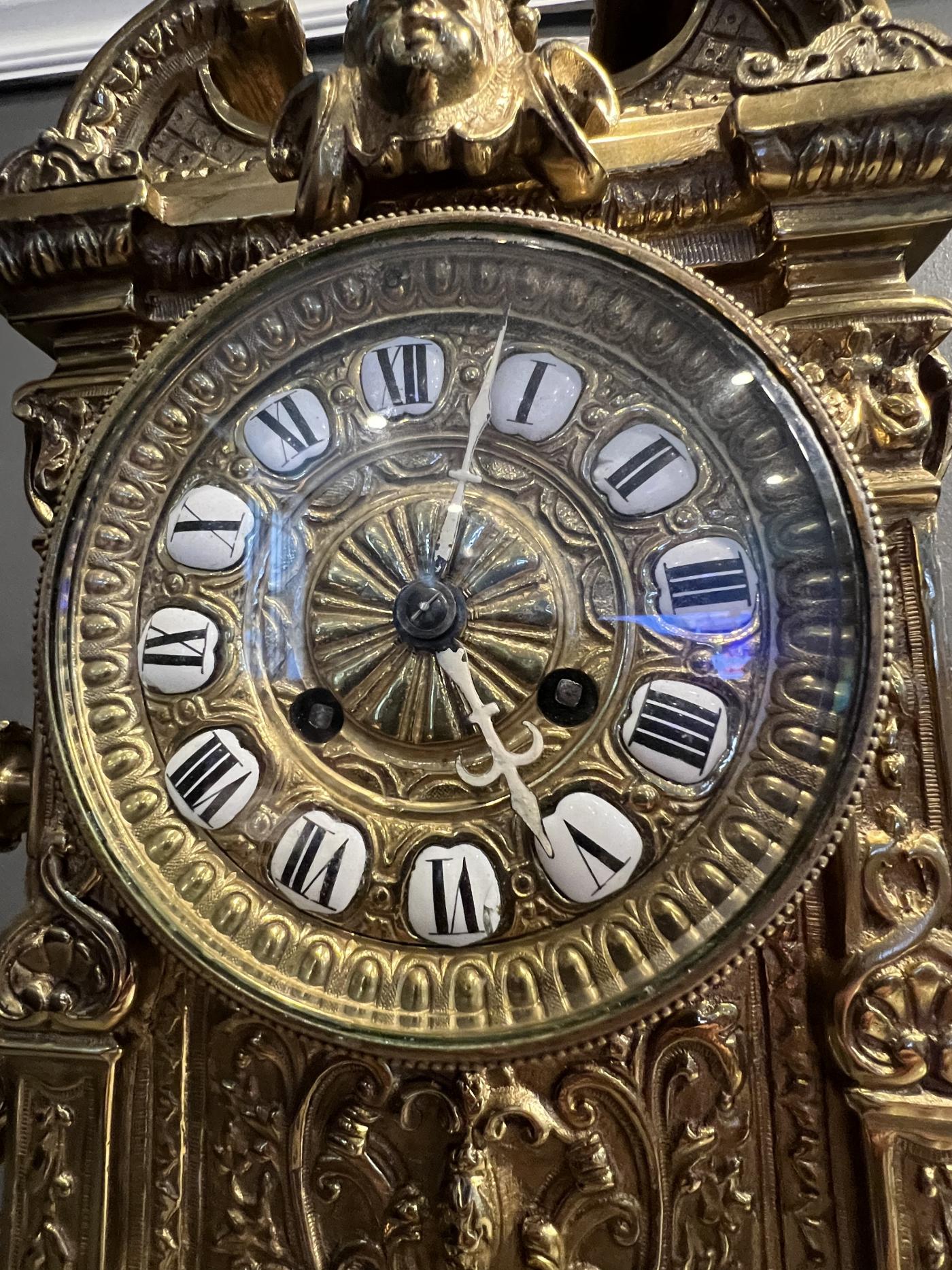 Japy Freres - ELABORATE 19TH CENTURY FRENCH BRASS CLOCK