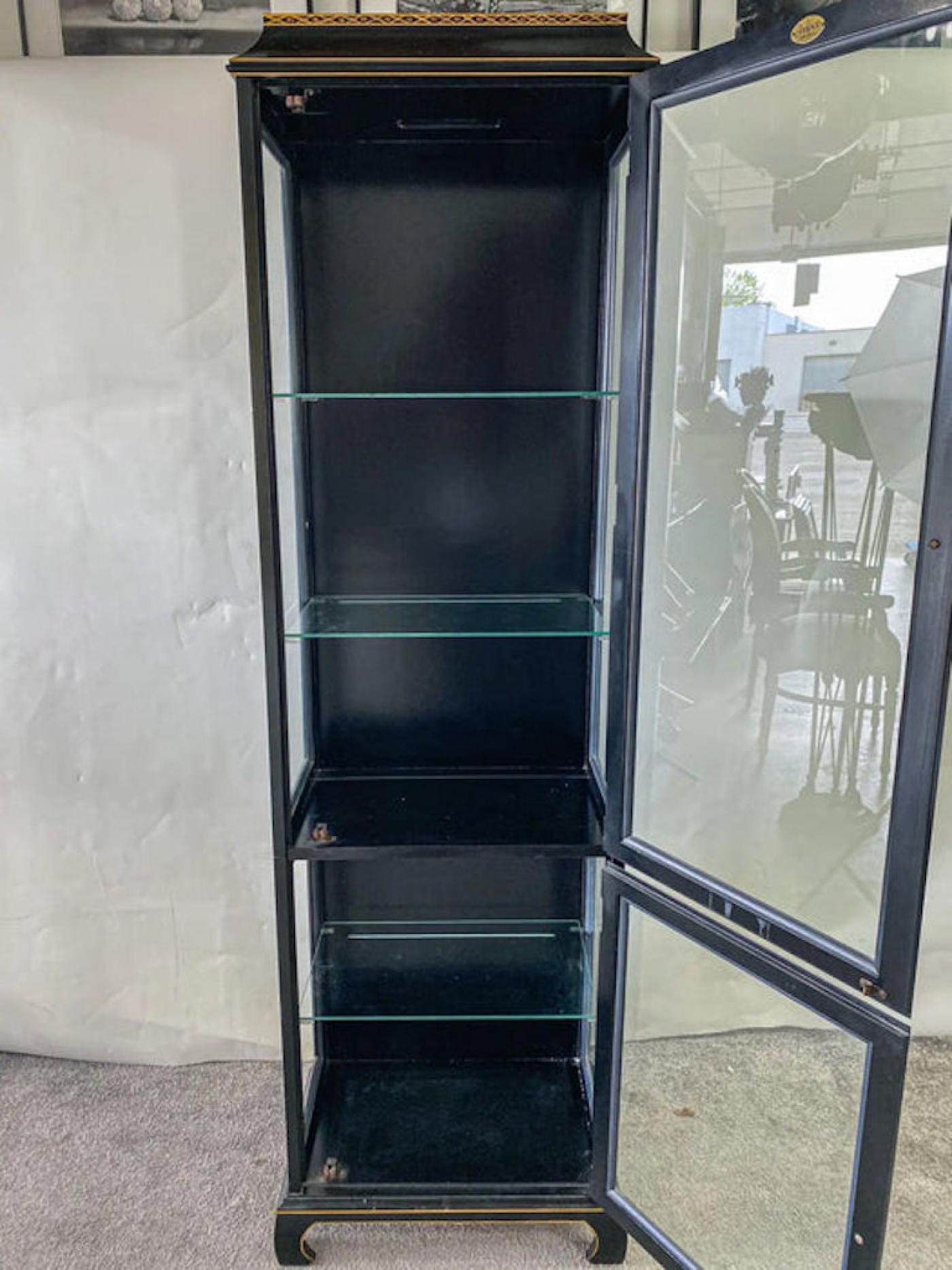 Jasper Company - Vintage Jasper Oriental Chinoiserie Ebony Two Door ...