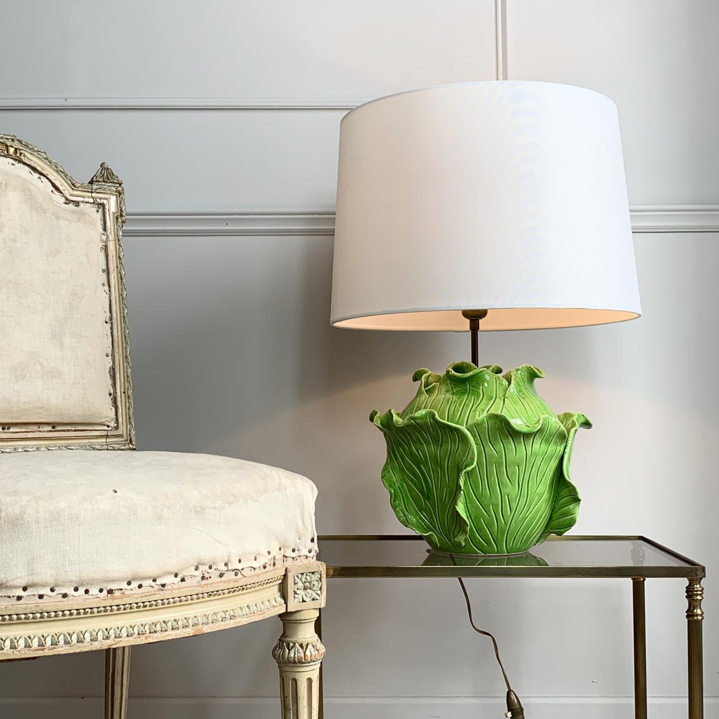 Jean Roger - Jean Roger Life Size Ceramic Lettuce Lamp Paris 1950's