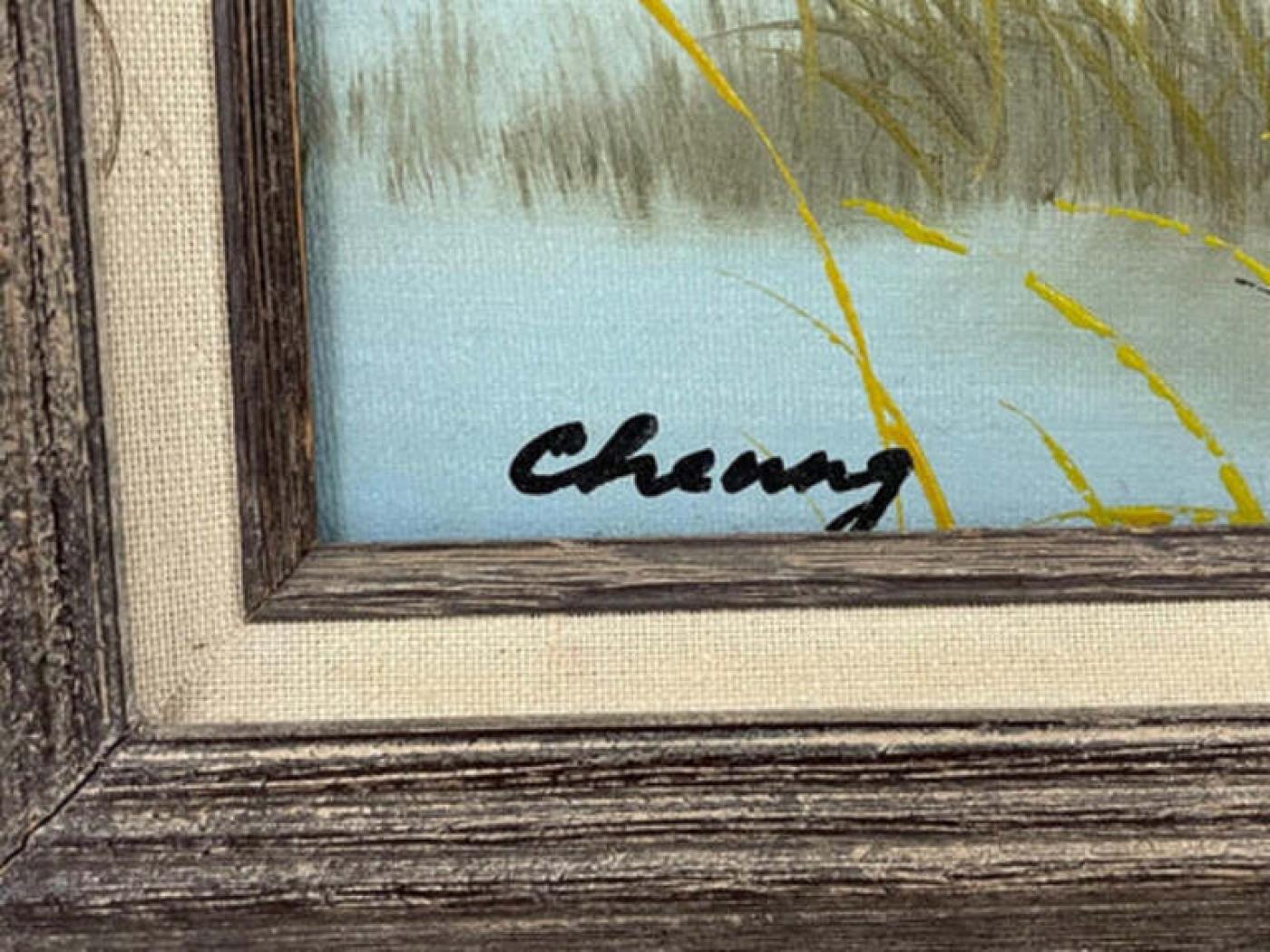 John Cheng - John Cheng Oil Painting Entitled " Quite Flight"