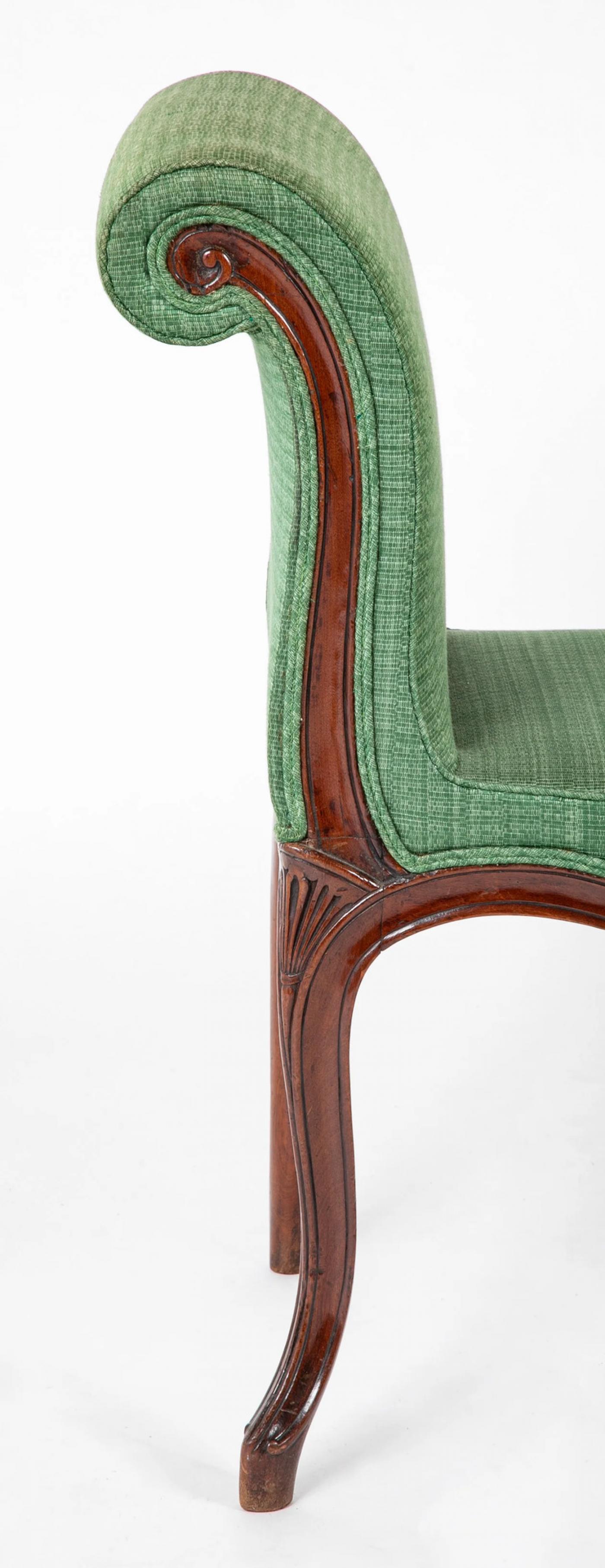 John Linell - An English George III Serpentine Scroll Leg Mahogany ...