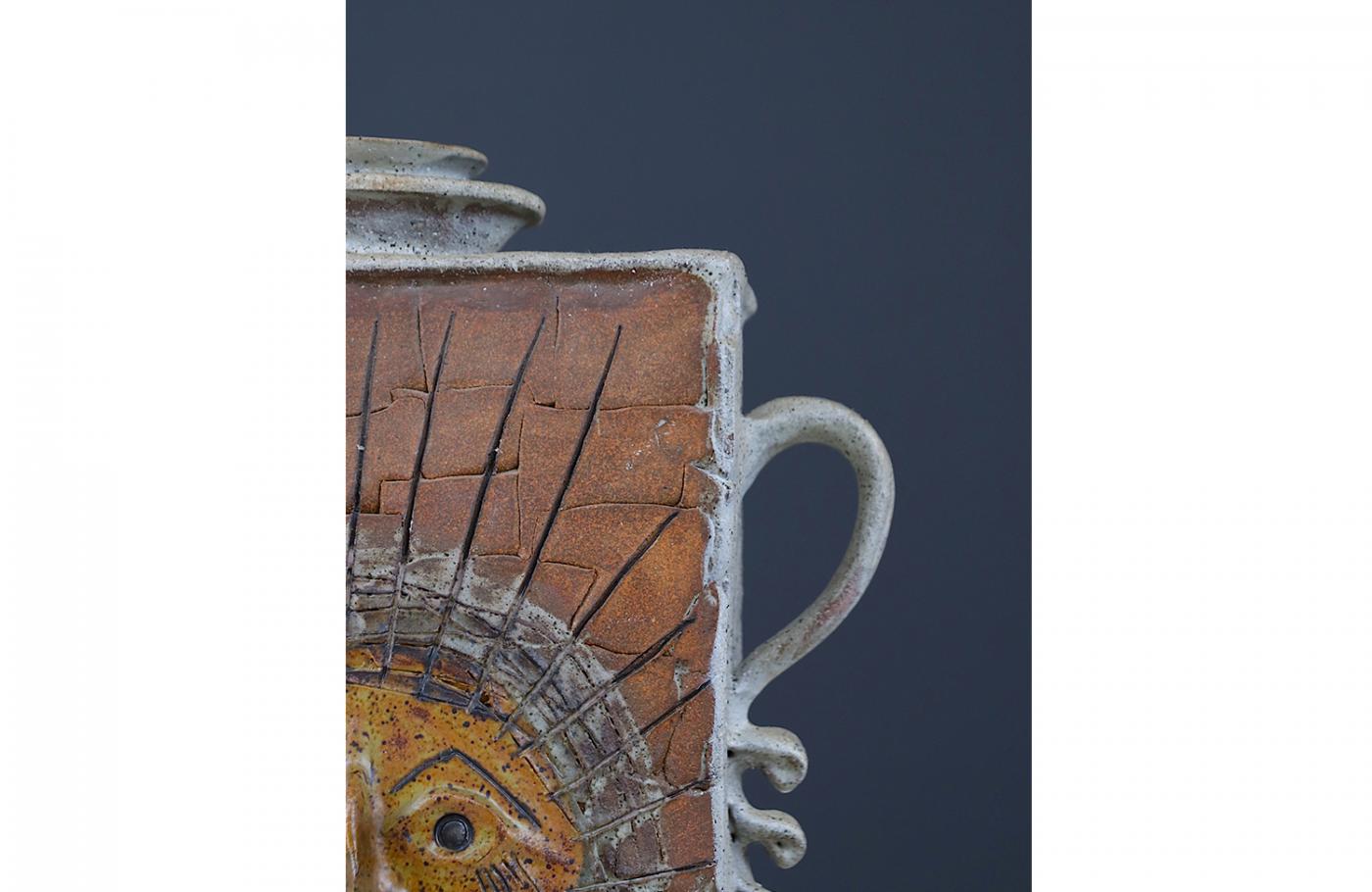 Johnson - Vintage Studio Ceramic Sun Figure Pottery, Signed Johnson