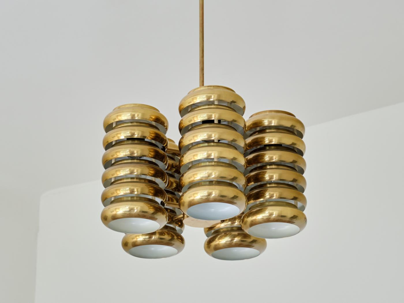 Kai Ruokonen - Kai Ruokonen Five Arm Pendant Light in Brass, Lynx ...