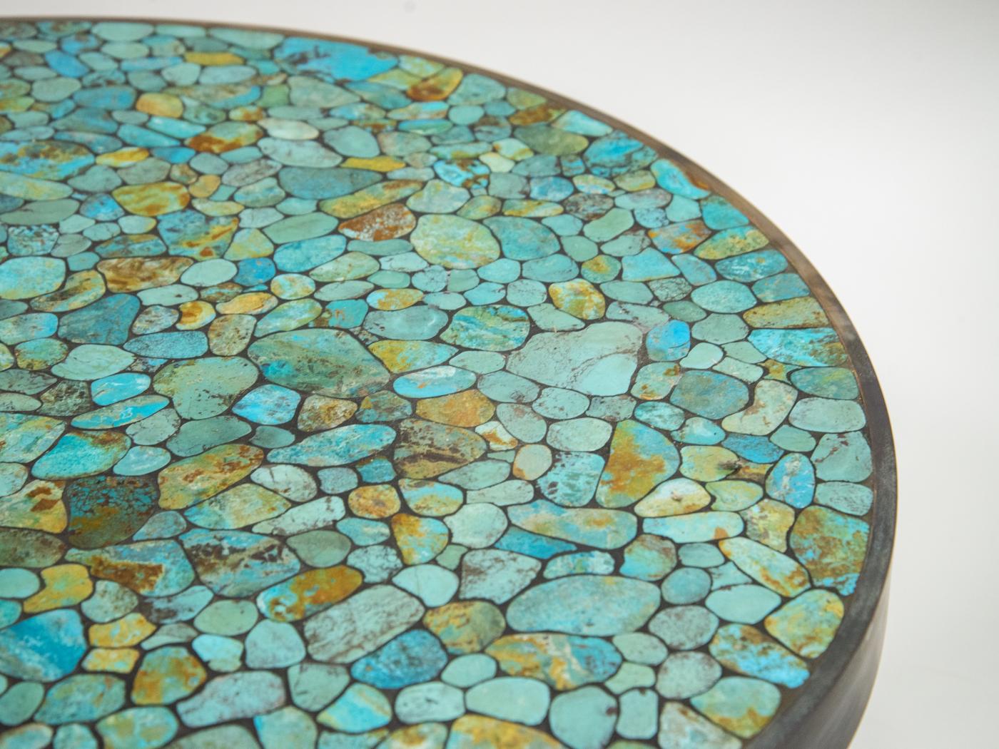 Kam Tin - Large turquoise coffee table
