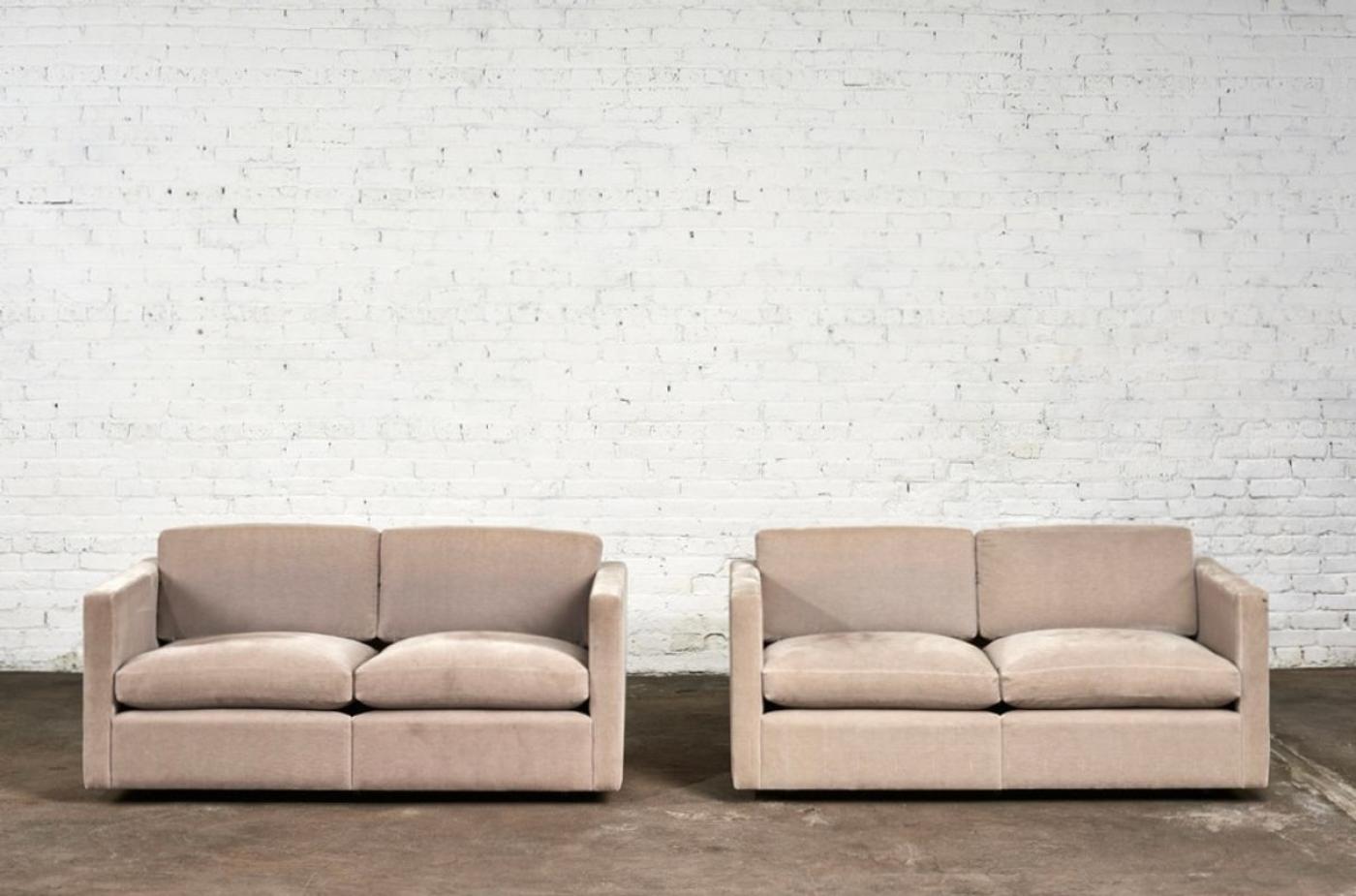 Knoll - Pair Charles Pfister for Knoll Mohair Settees, 1980