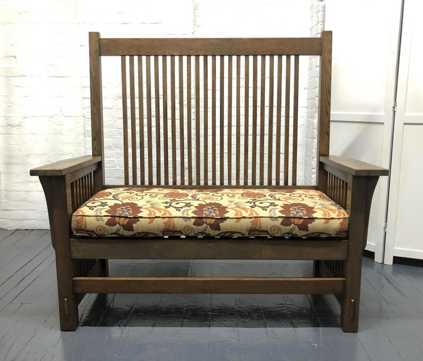 L & JG Stickley - L and J.G. Stickley Oak Arts & Crafts Mission Bench